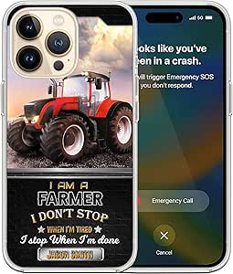 Amazon.com: CASEZILY Personalized A Farmer Tractor Phone Case Custom ...