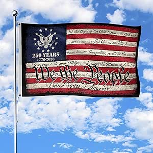 Amazon.com : 250 Anniversary Usa Flag, Commemorative House Flags, Two ...