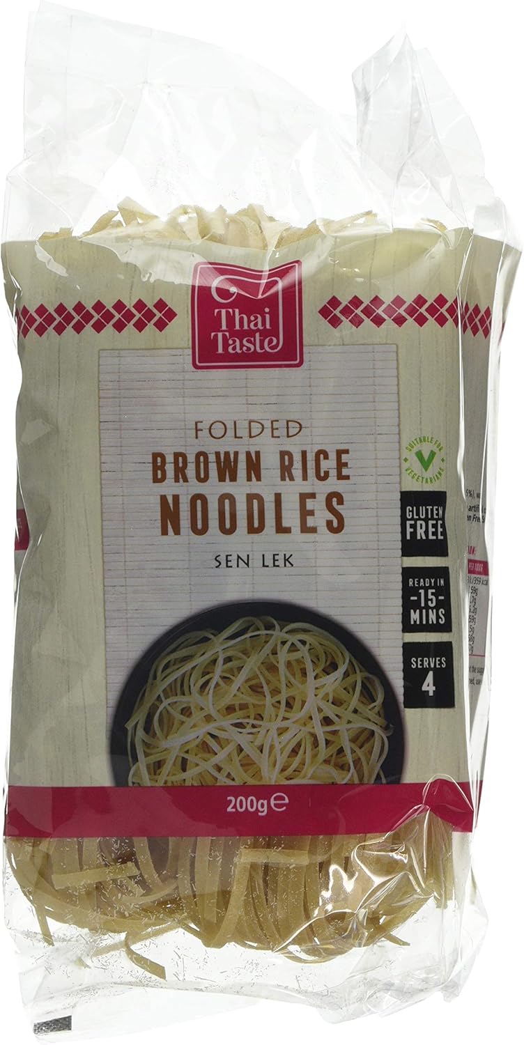 Thai Taste Folded Brown Rice Noodles, 200 g, Pack of 6 : Amazon.co.uk: Grocery