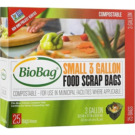 Amazon.com: Biobag Food Waste Compostable Bags (3 Gallon), 125 Count ...