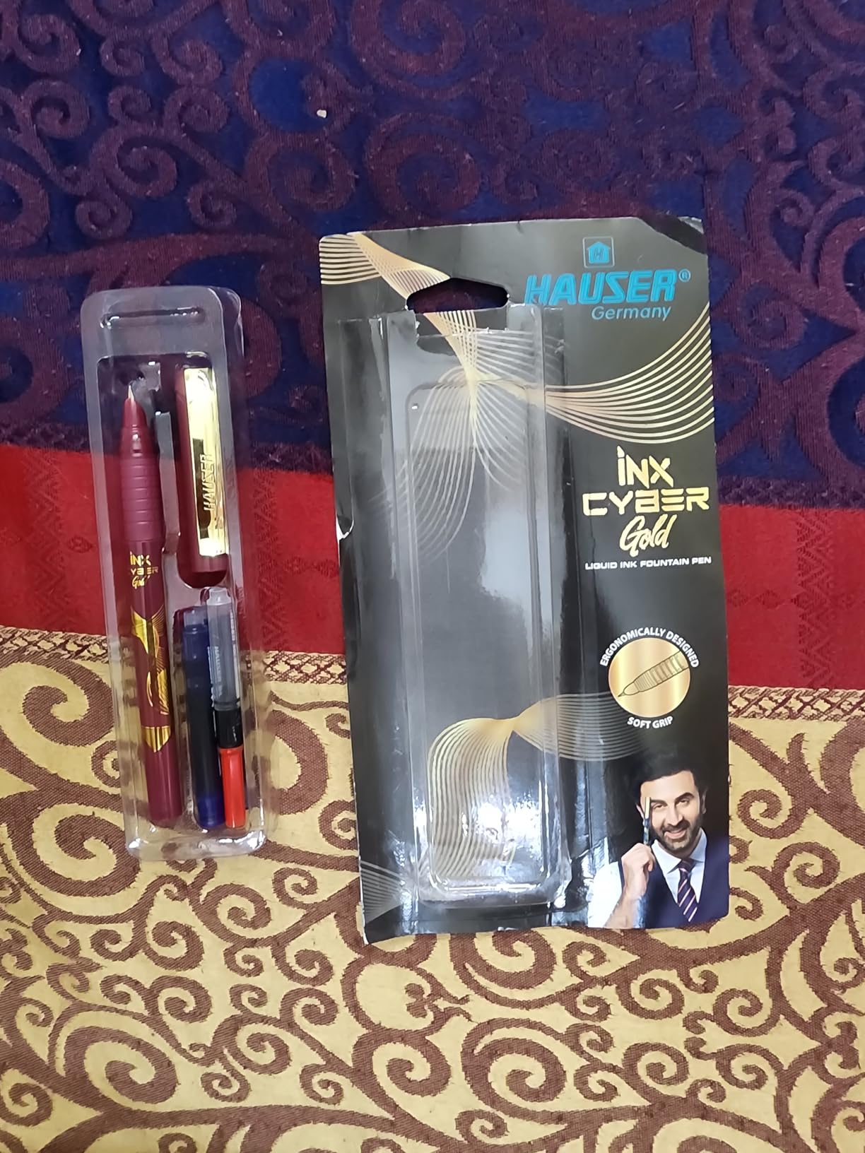 Hauser Germany Inx Cyber Gold Fountain Pen | Smooth Round Nib With ...