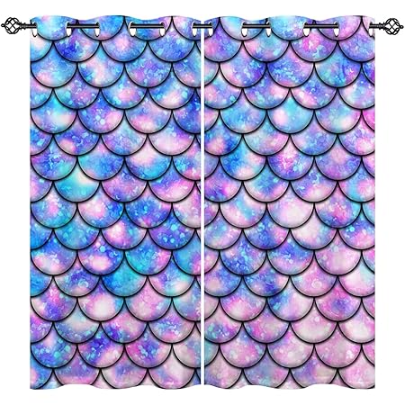 Amazon.com: Kidz Mix Mystical Mermaid Window Curtains, 48x84, Blue ...
