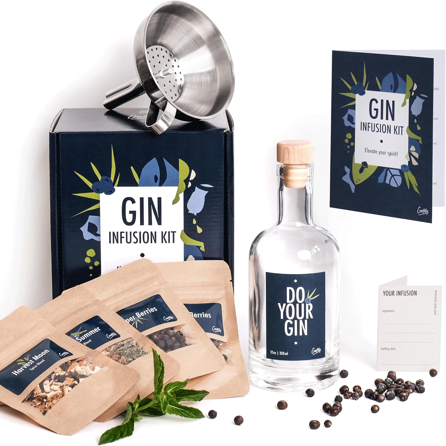 Amazon.com : Gin Infusion Kit by Craftly | Natural Botanicals for ...