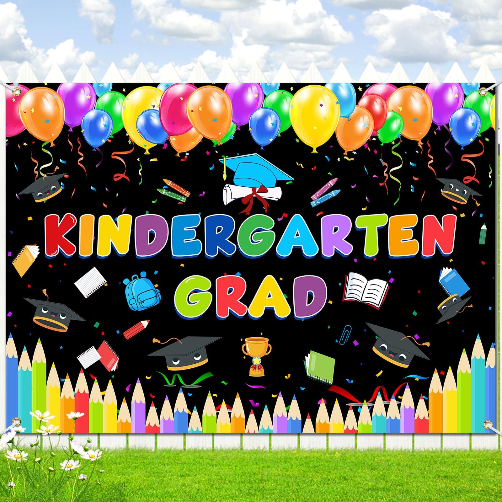 Amazon.com: Kindergarten Graduate Banner, Large Kindergarten Graduation ...