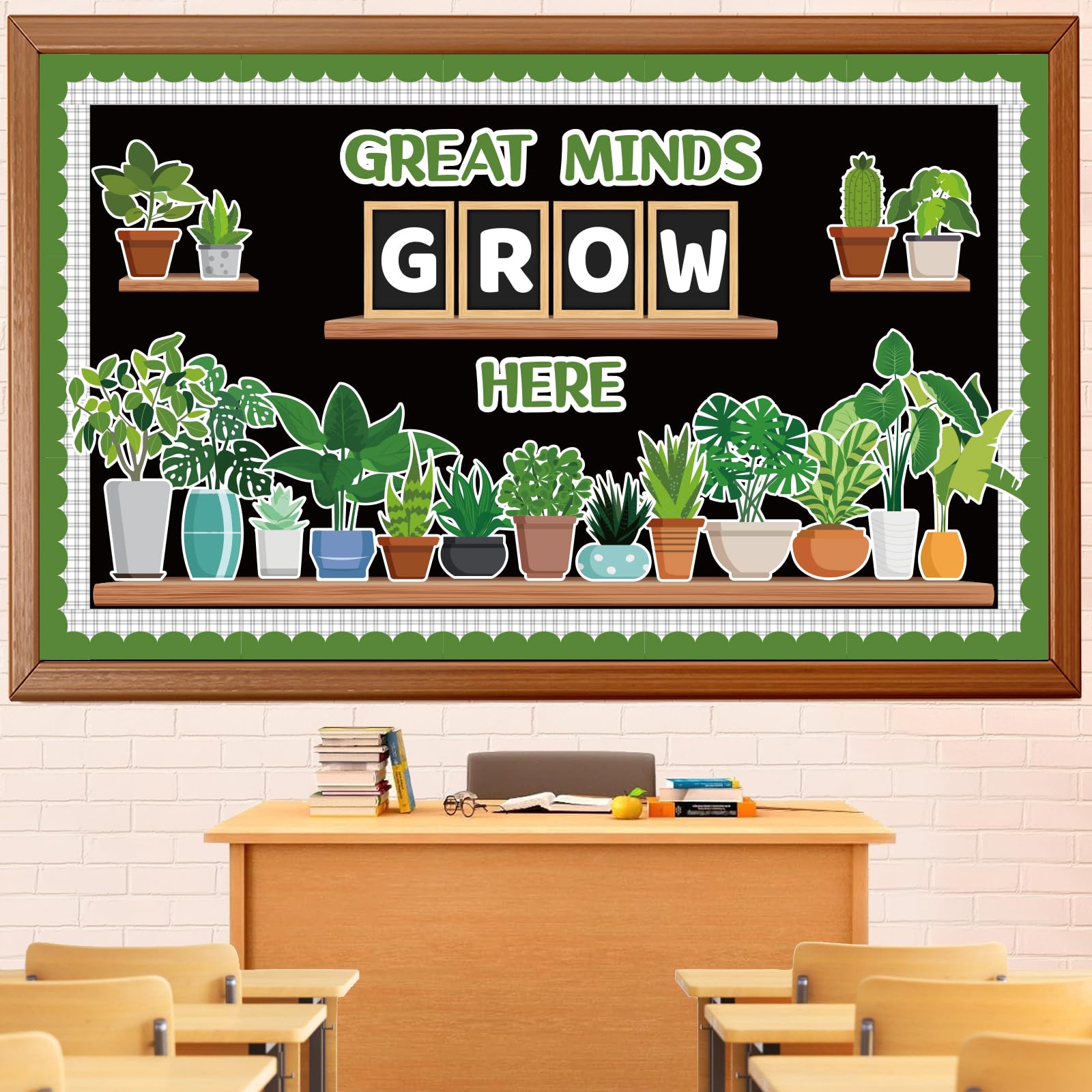 Amazon.com : Spring Potted Plant Bulletin Board Set, Greenery Classroom ...