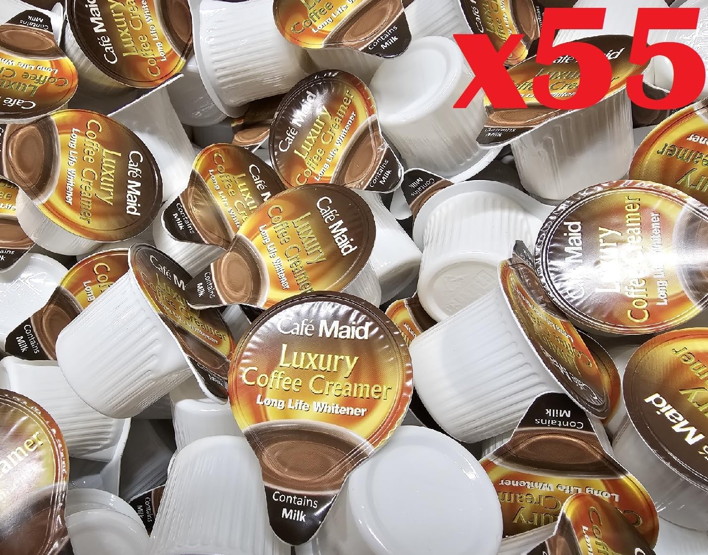 55x Café Maid Luxury Coffee Creamer Long Life Individual Portions Pots ...
