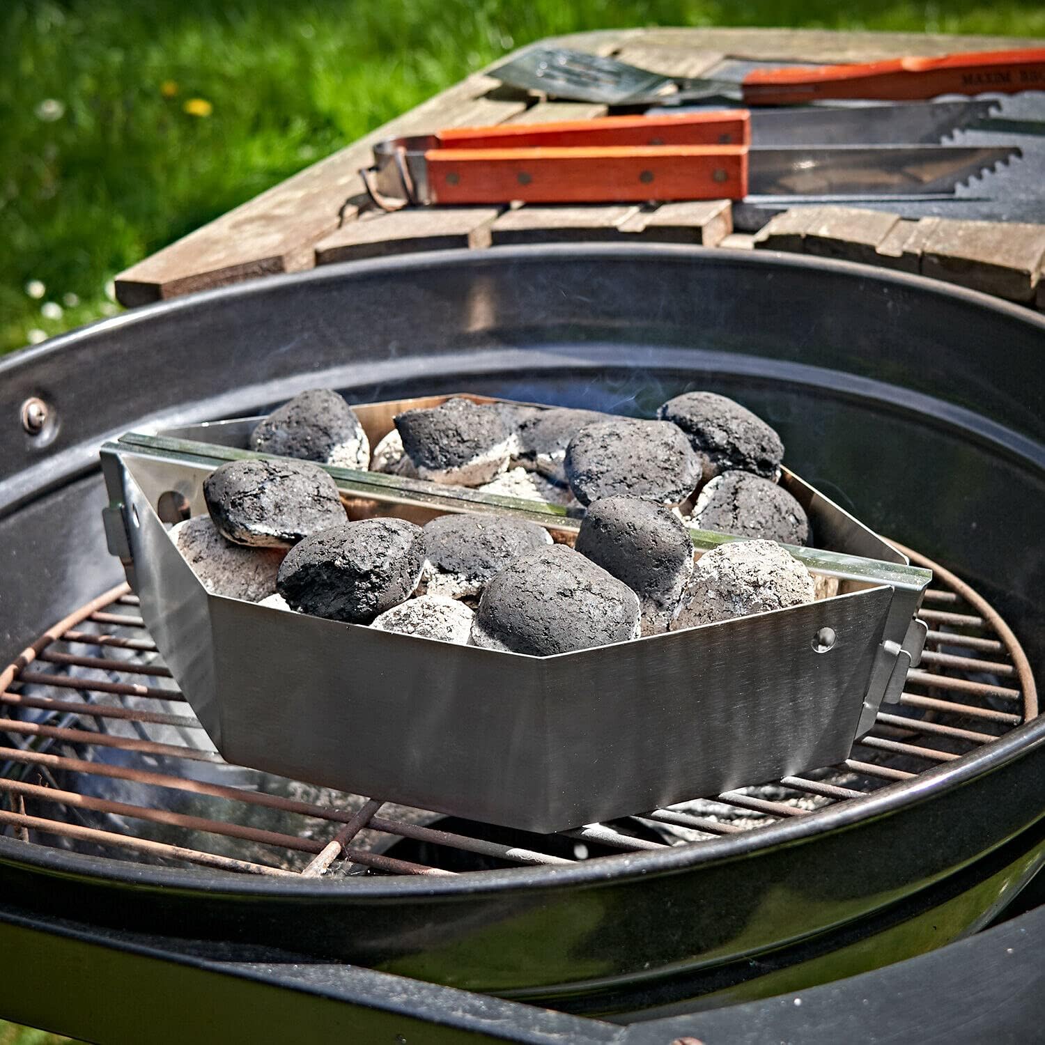 onlyfire 2Pcs Stainless Steel Contoured Charcoal Baskets,Charcoal Fuel ...