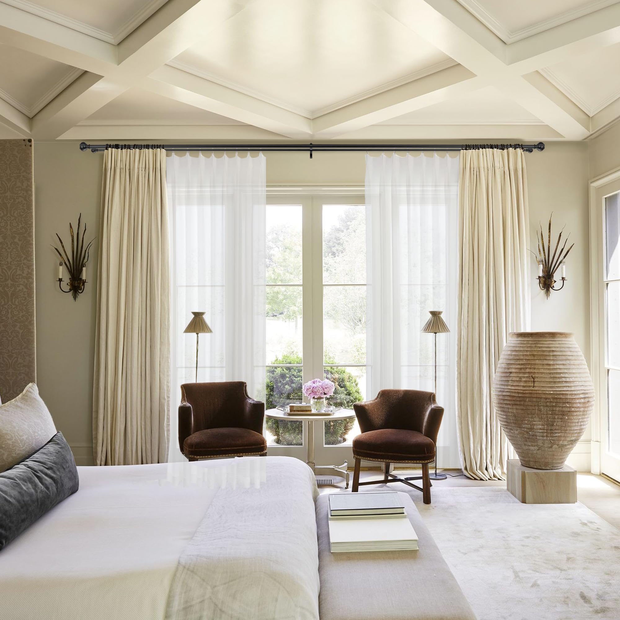 Snapklik.com : 1 Inch Double Curtain Rods 72 To 144 Inches, Adjustable ...