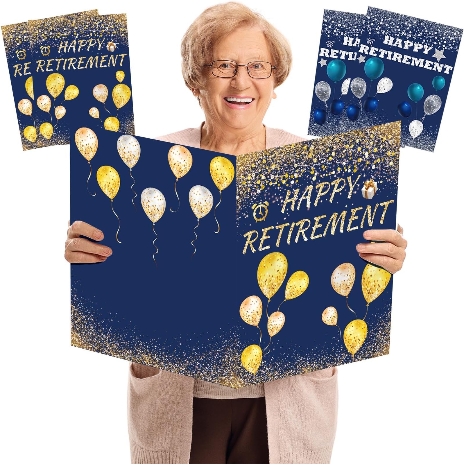 Amazon.com: TOQI 4Pcs Big Retirement Card Large Greeting Card 25 * 16 ...