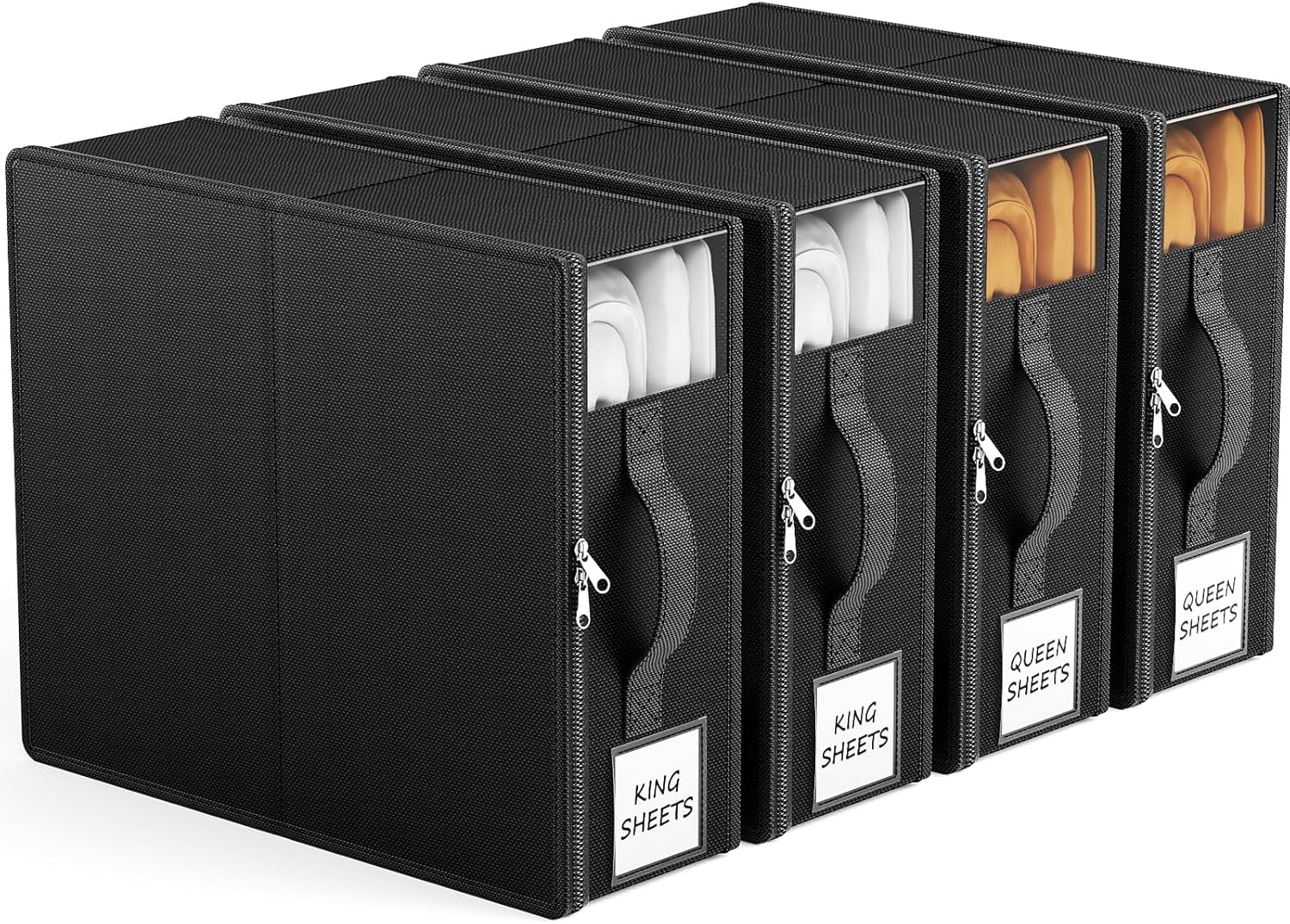 Amazon.com: PHINOX Bed Sheet Organizers and Storage, 4-Pack Sheet ...