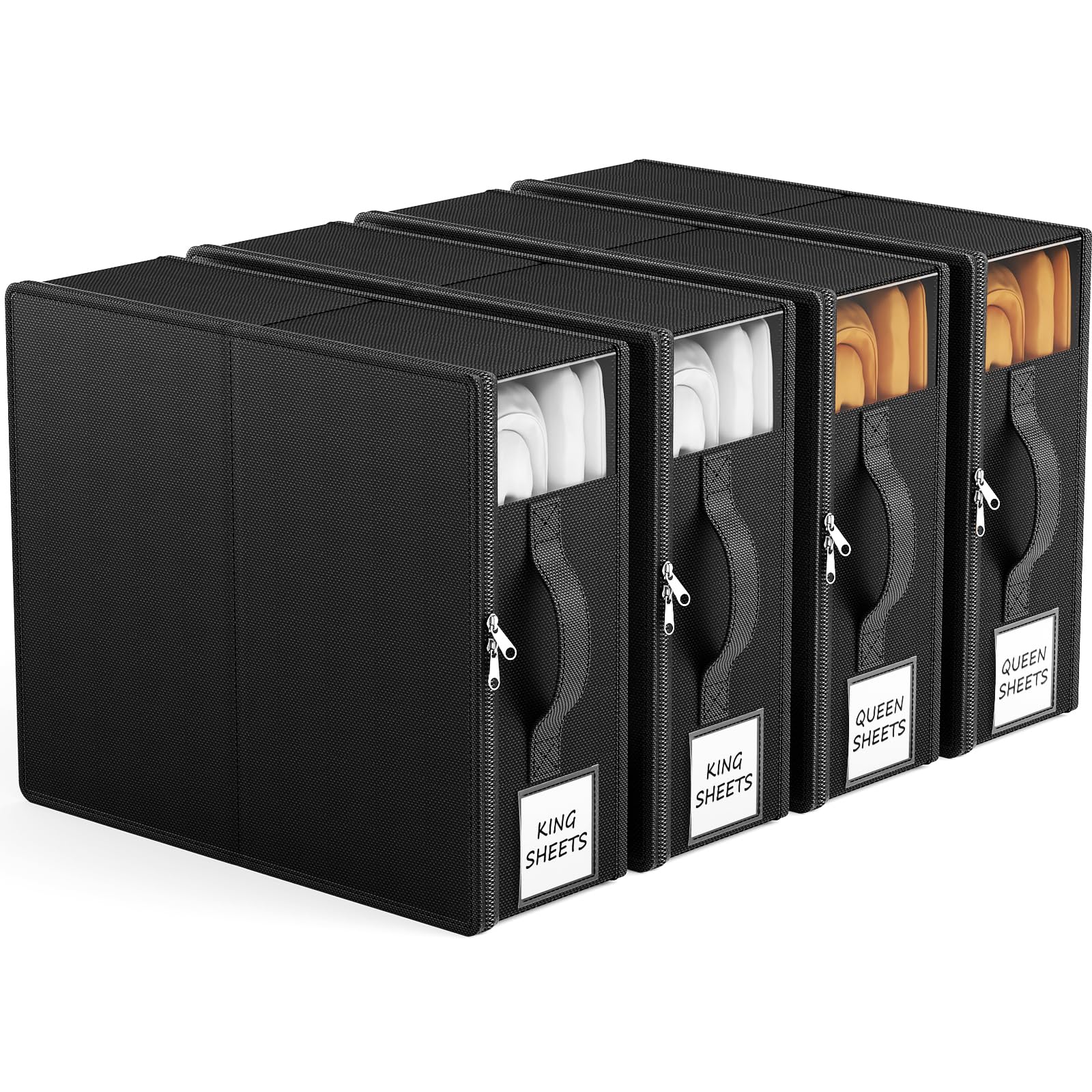 Snapklik.com : PHINOX Bed Sheet Organizers And Storage, 4-Pack Sheet ...