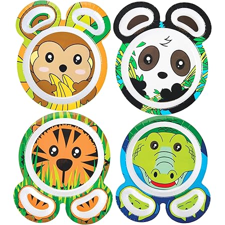 Amazon.com: Zoo Friends Mealtime Melamine Feeding Plates - Set of 4 ...