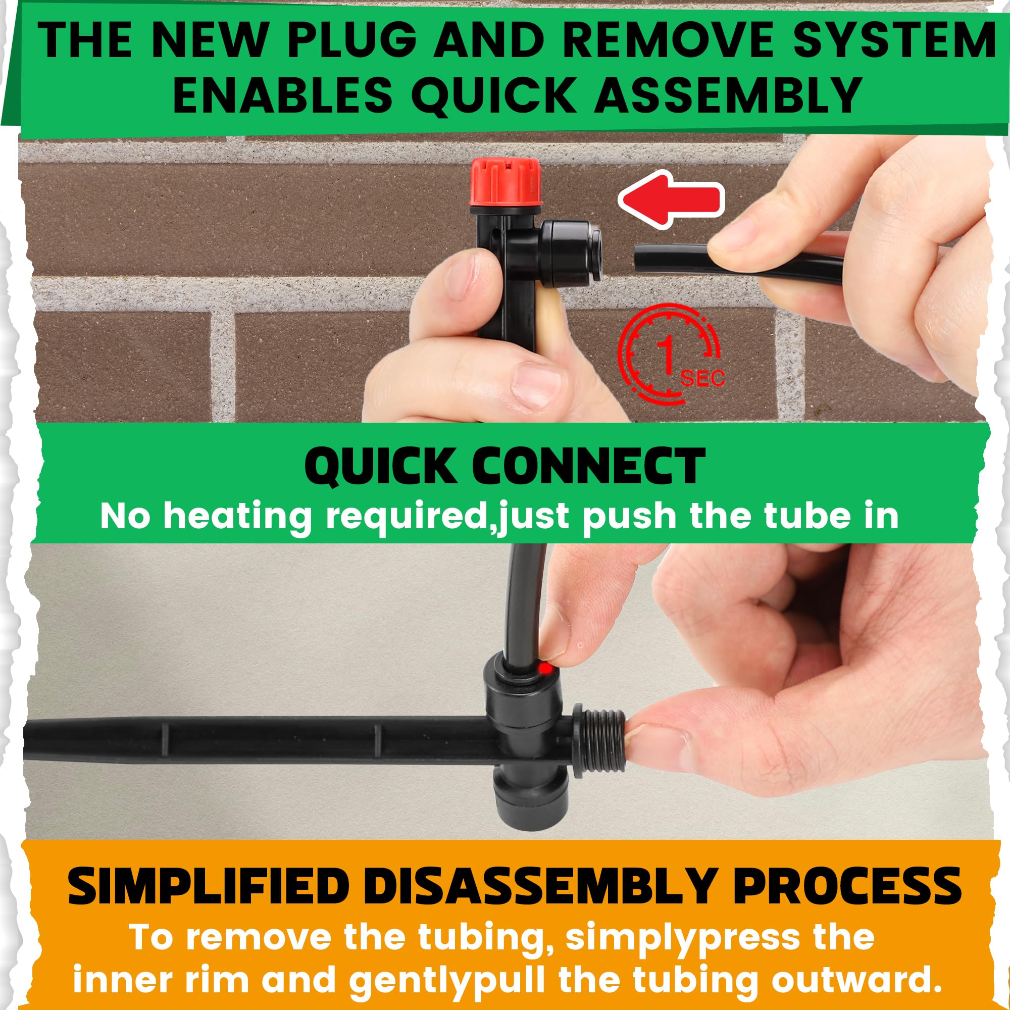 Snapklik.com : MIXC 60pcs Quick-Connect Drip Irrigation Emitters For 1/ ...