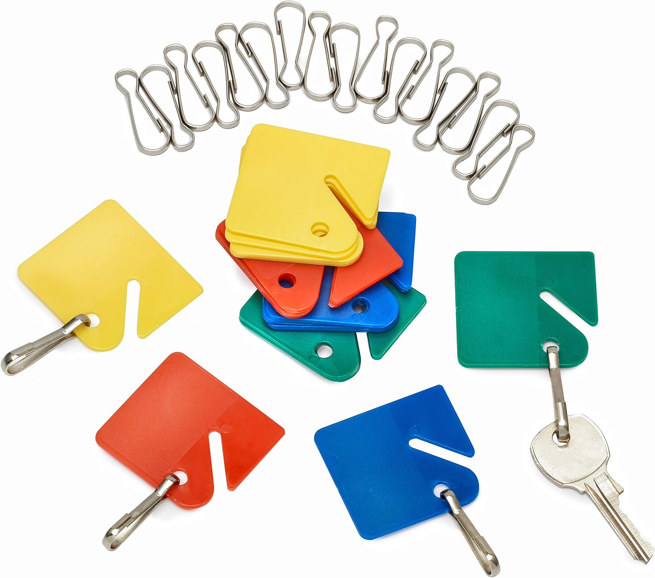 Amazon.com : AdirOffice Colored Hanging Key Tags - Well Made Plastic ...