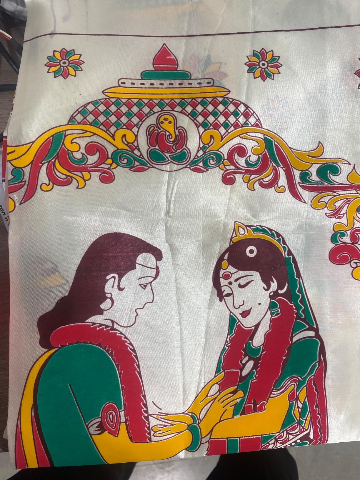 Buy ZDQTRA antarpat wedding cloth held in front of groom bride, mandap ...