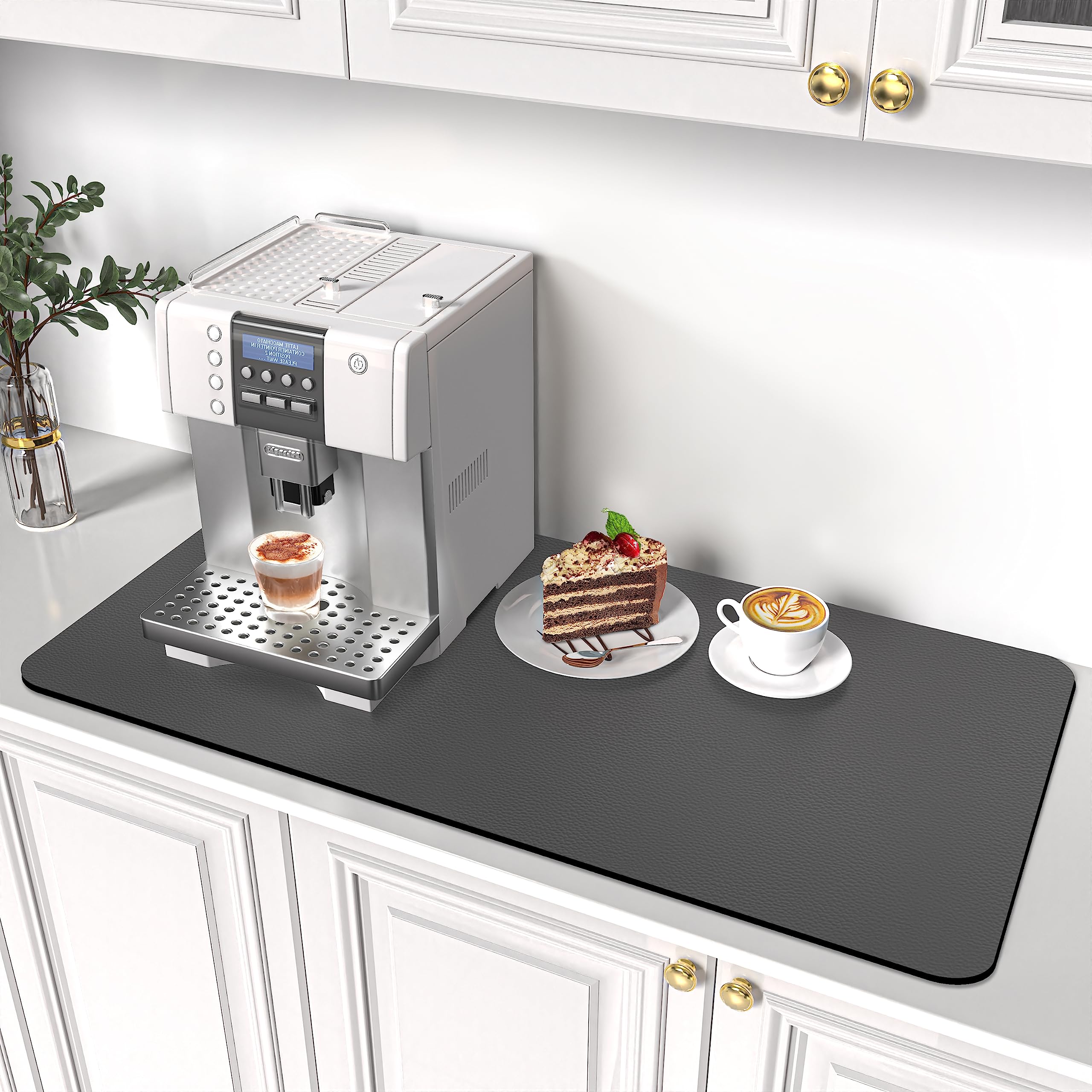 Amazon.com: PoYang Coffee Mat 31"x17" X-Large Coffee Bar Mat, Hide ...