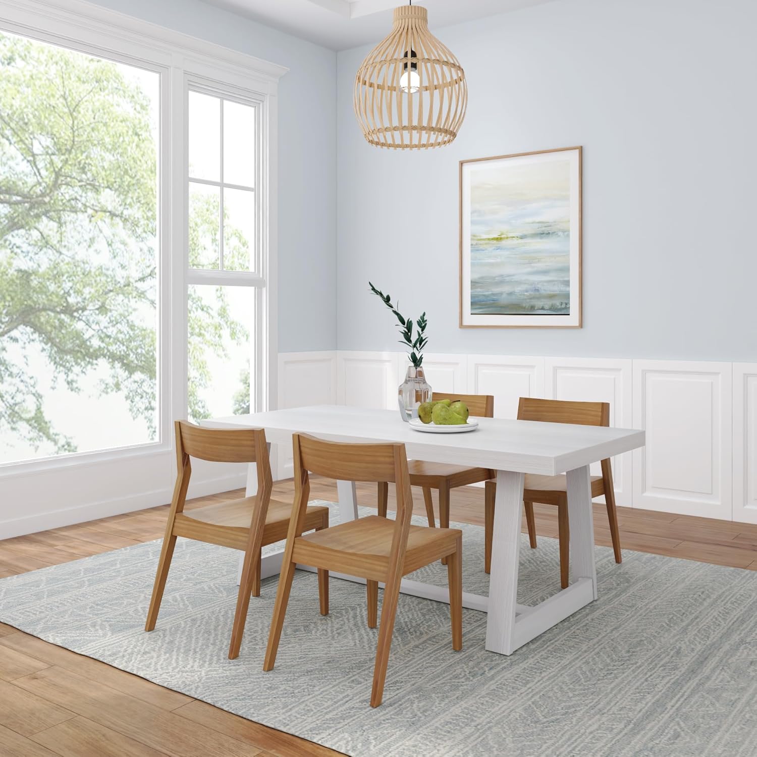 Amazon.com - Plank+Beam Modern Dining Chair Set of 2, Wooden Kitchen ...