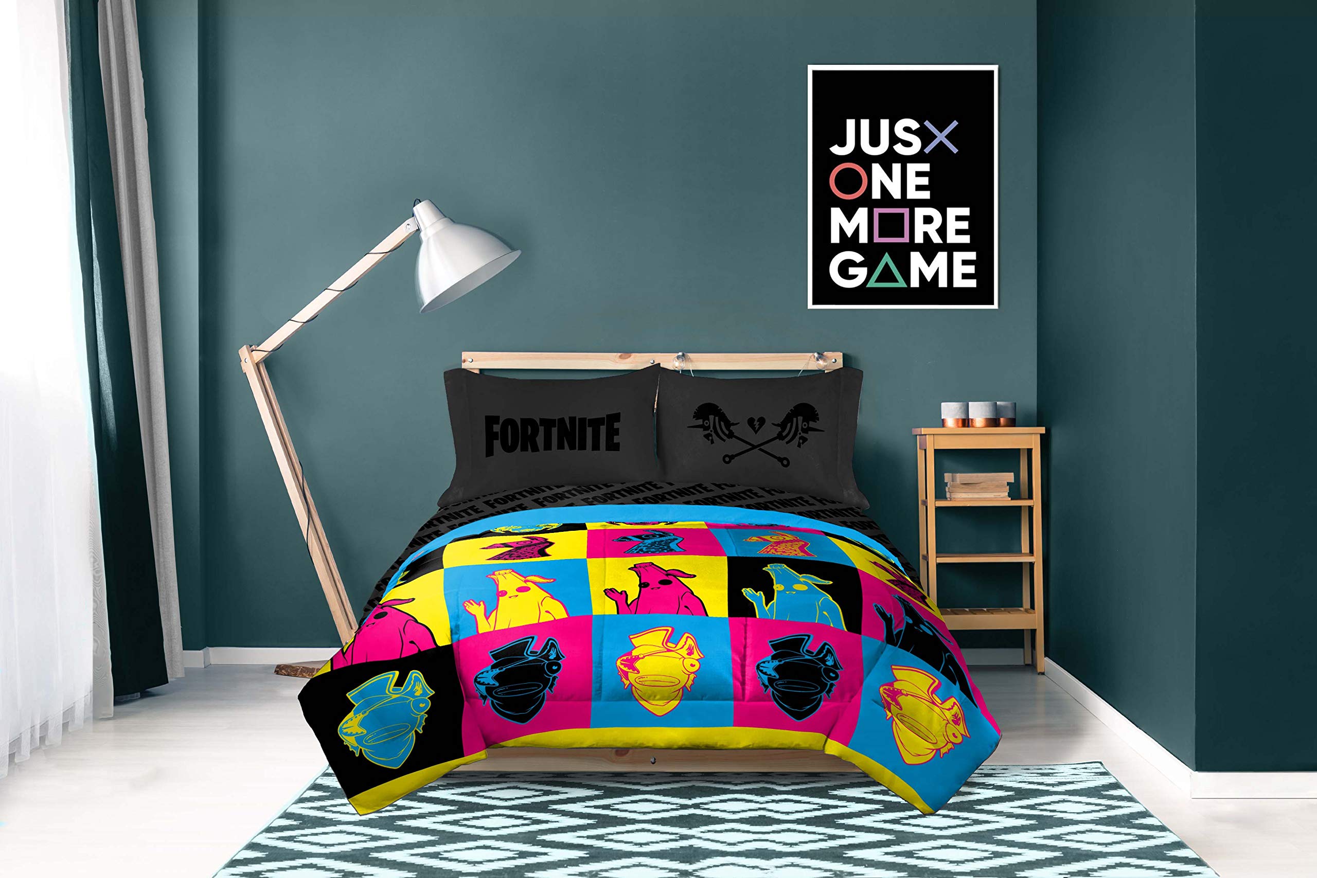 Snapklik.com : Jay Franco Fortnite Neon Warhol 5 Piece Full Bed Set ...