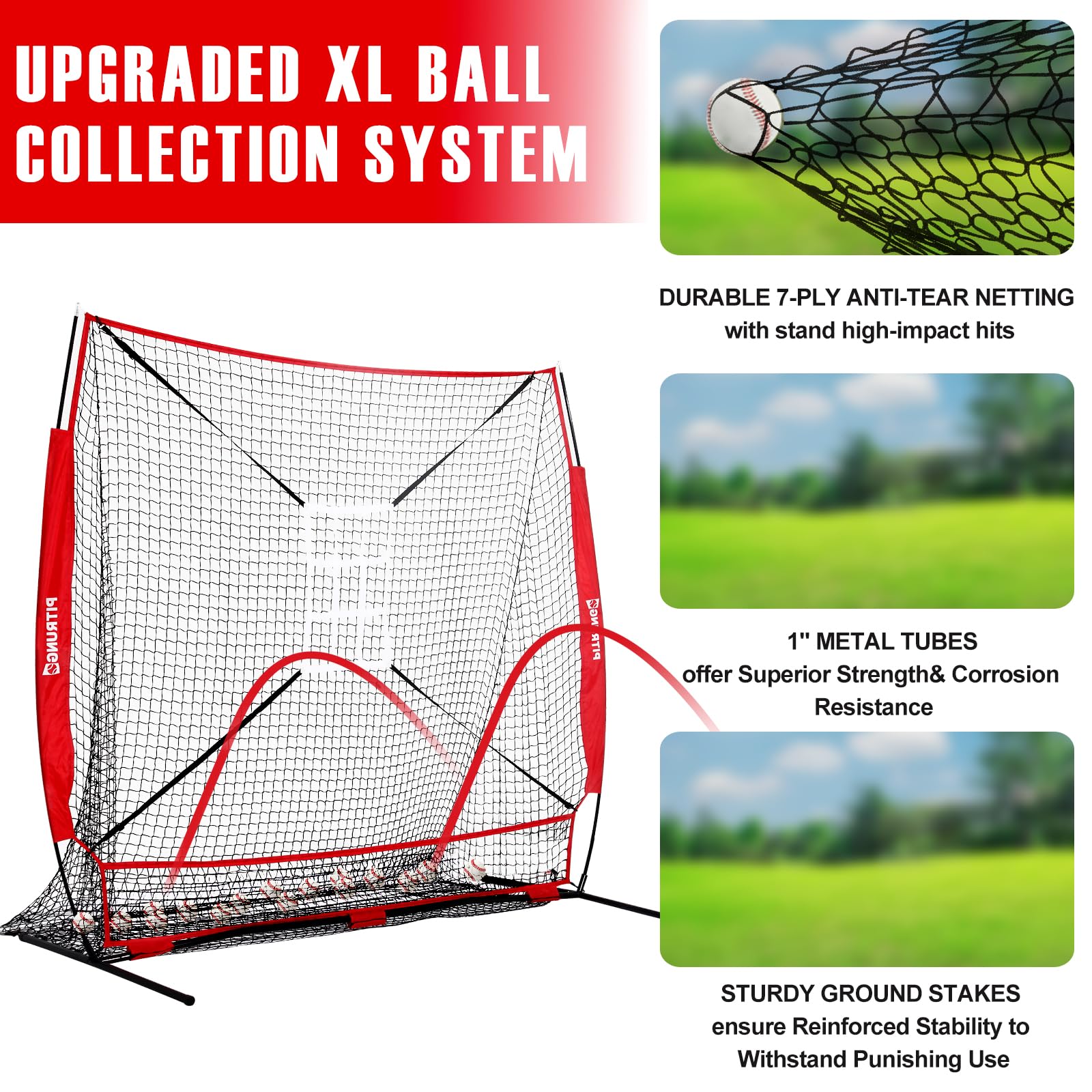 Snapklik.com : 7x7ft Baseball Softball Practice Net w/Large Ball ...