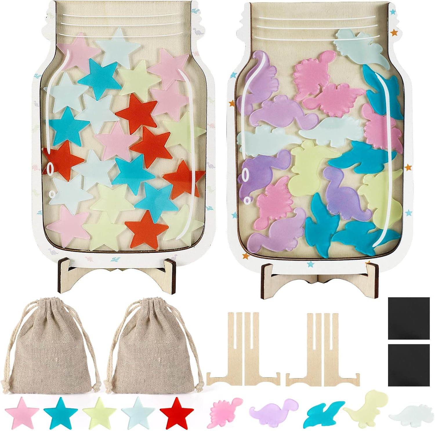 Amazon.com : Jansun 2 Pack Reward Jars for Kids, 50pcs Stars and ...