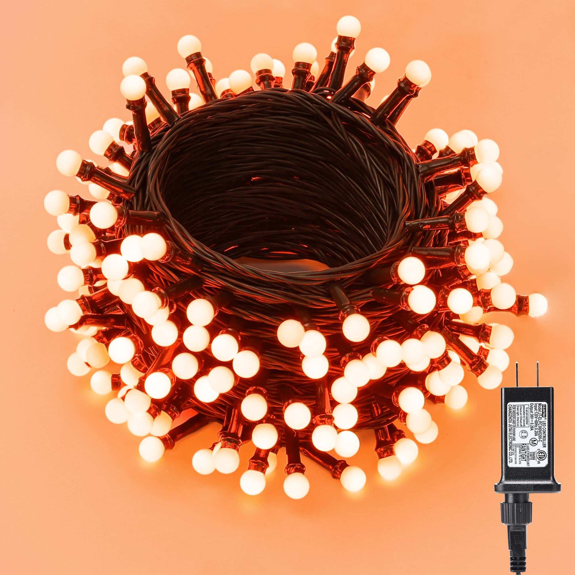 Brizled Orange Halloween Lights, 66ft 200 LED Orange Lights String ...