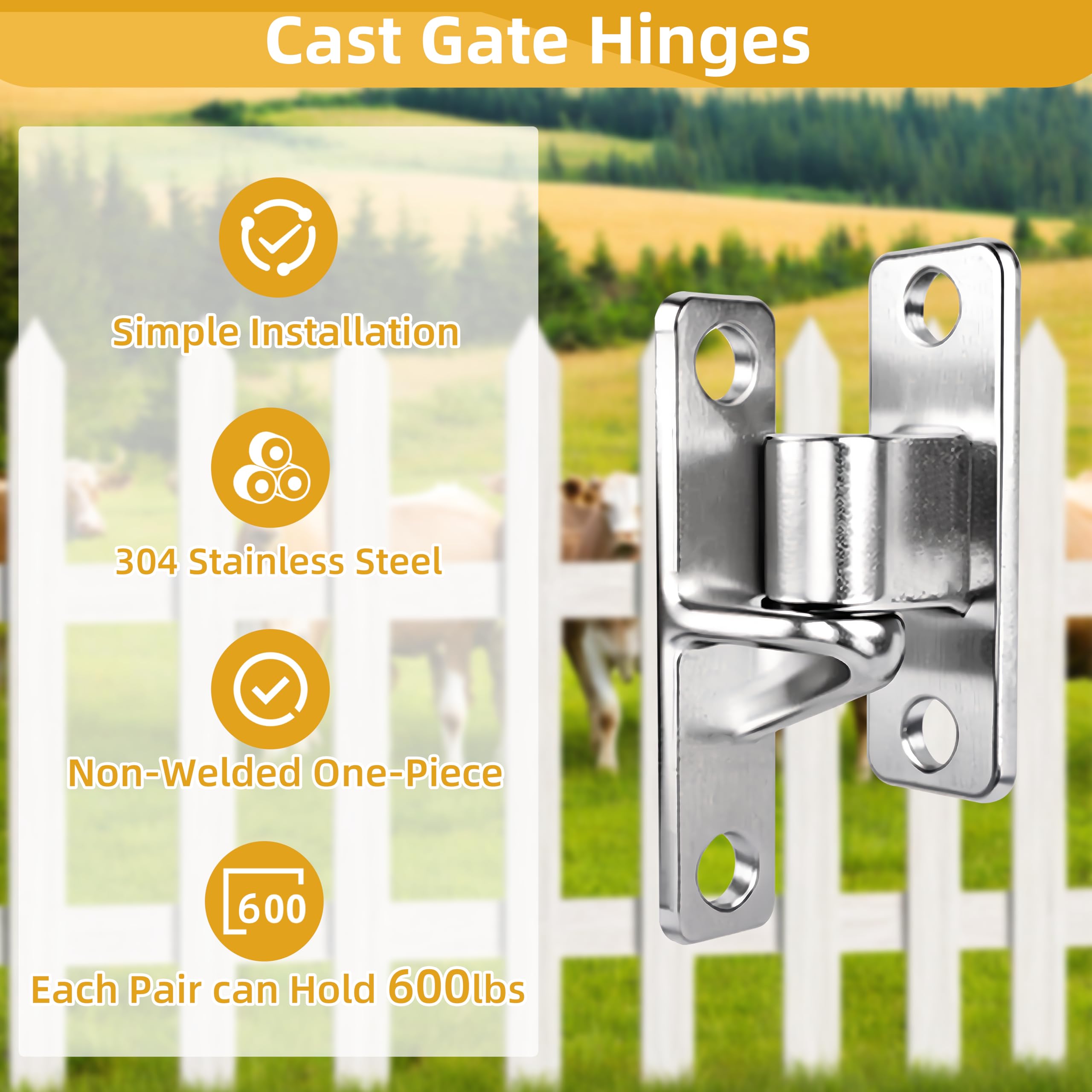 Snapklik.com : JAVOUKA 4 Pack Farm Gate Hinges, Wall Mount Gate Hinge