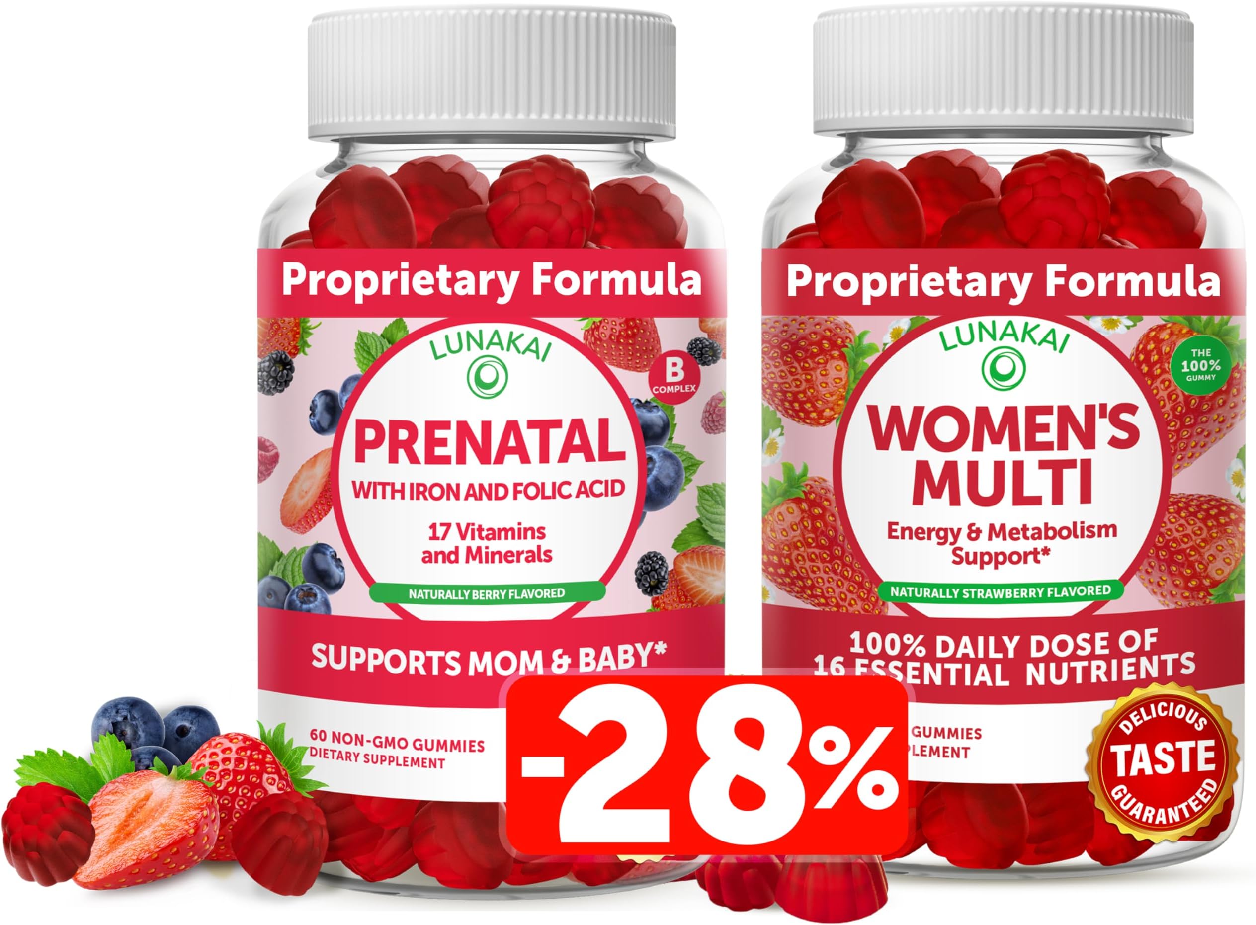 Amazon.com: Lunakai Prenatal Vitamin and Women's Multivitamin Gummies ...