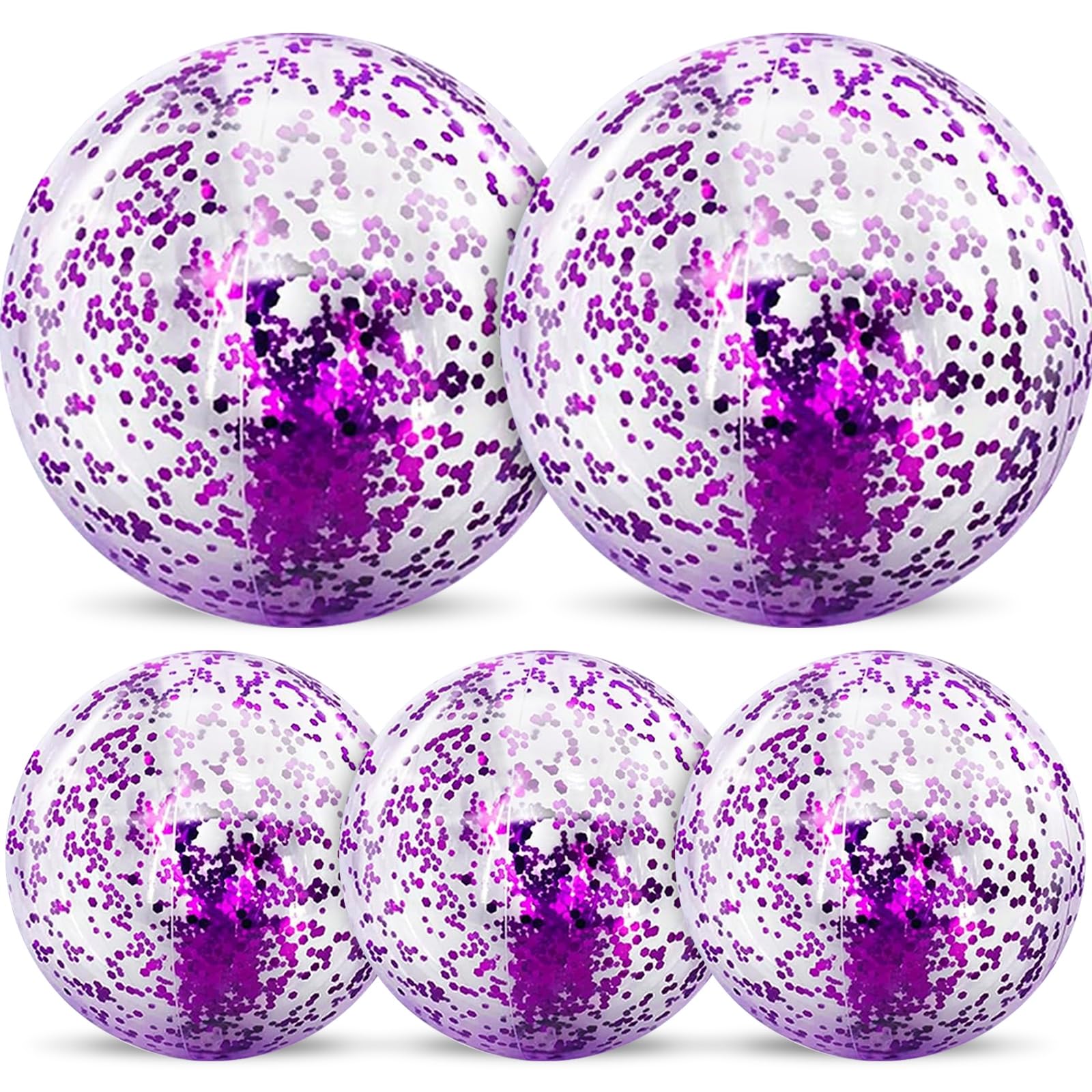Amazon.com: TURNMEON 5 Pack Sequins Beach Ball Jumbo Pool Toys Balls 16 ...