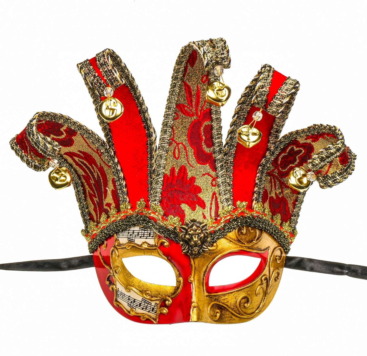 Amazon.com: ILOVEMASKS Vintage Half Face Musical Jester Eye Mask ...