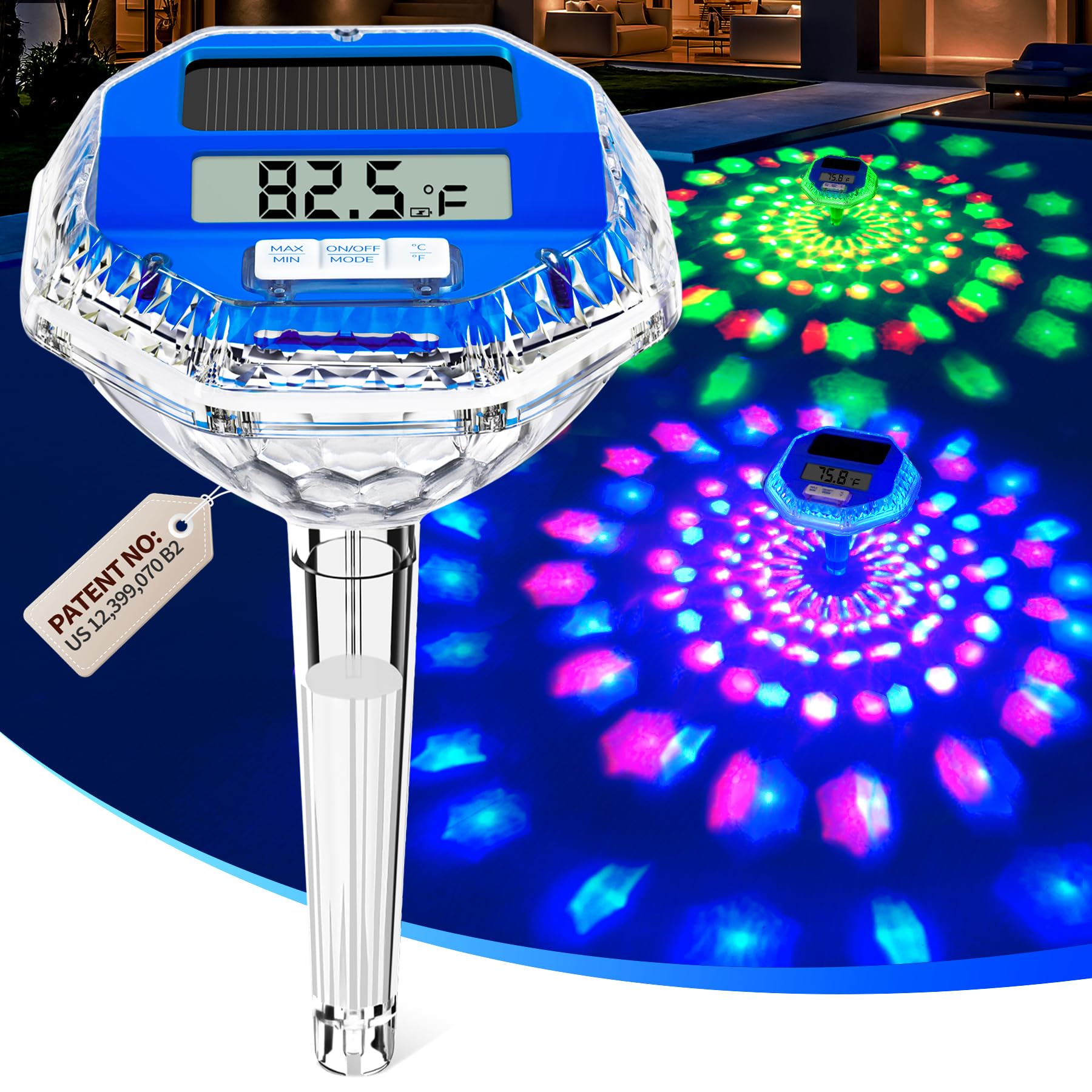 Snapklik.com : Pircaath Solar Digital Pool Thermometer Floating Easy ...