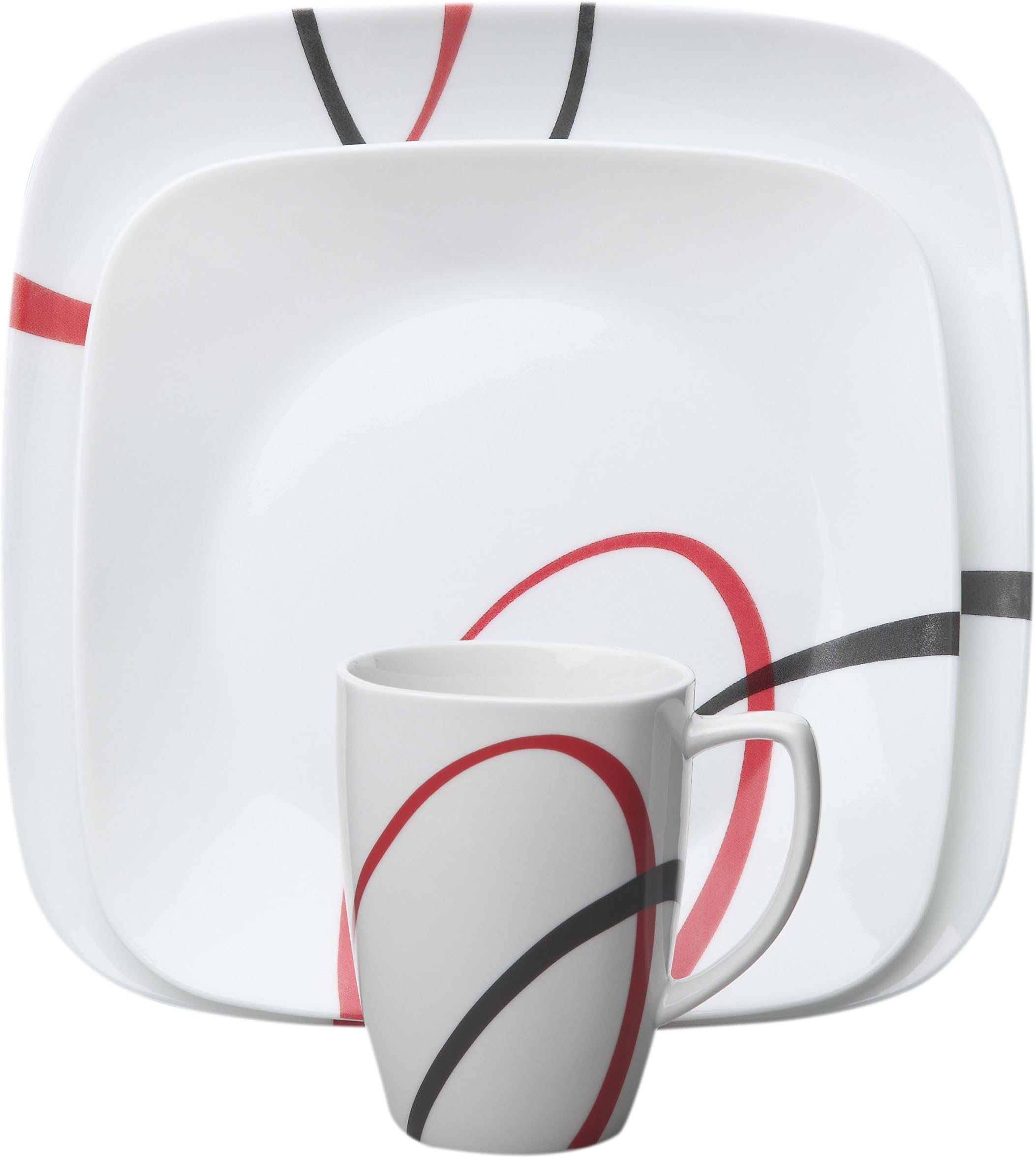 Amazon.com | Corelle Square Kyoto Leaves 16-pc Set: Dinnerware Sets ...