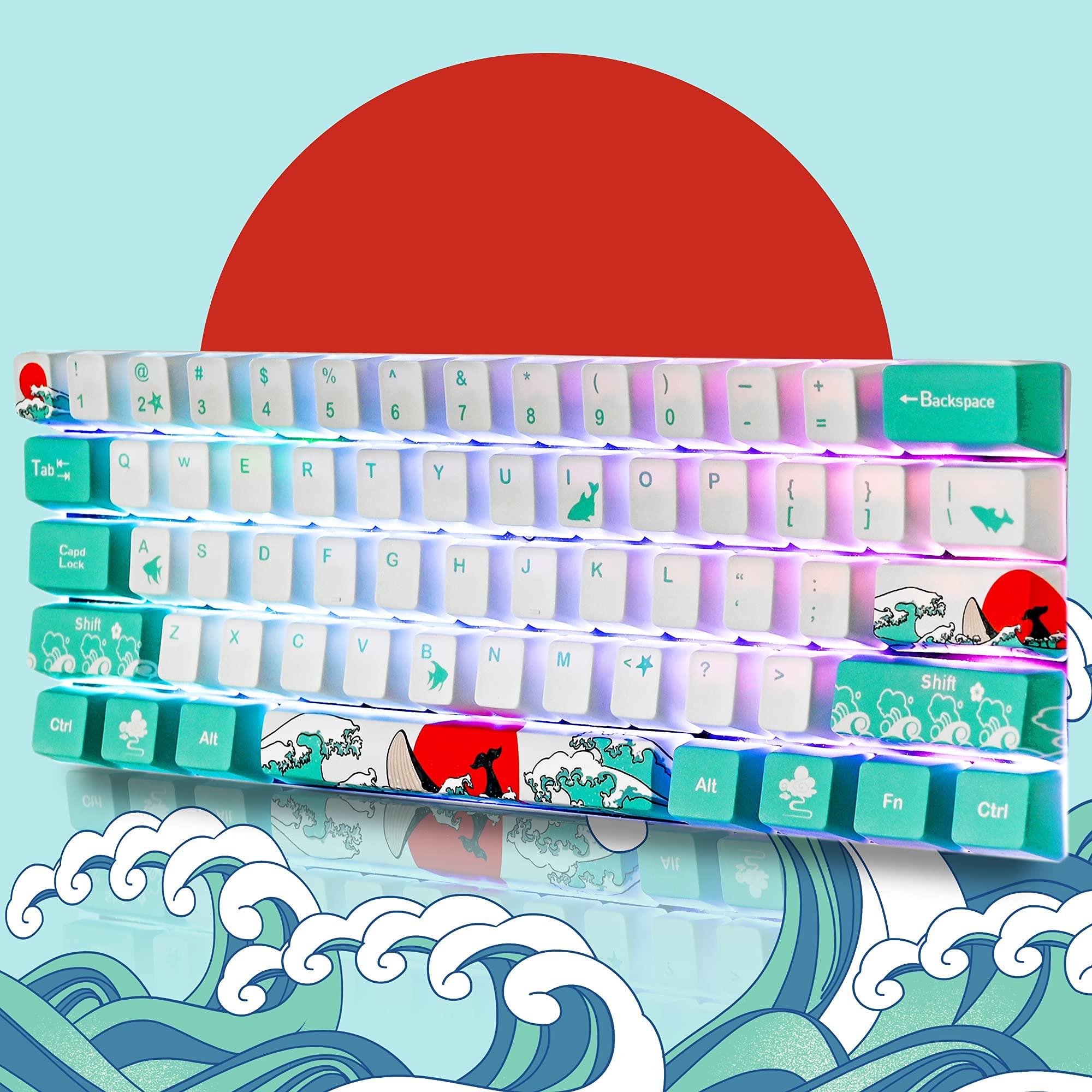 Buy GTSP 104 Japanese Keycaps 60 Percent for GK61 Custom Key Cap Set ...