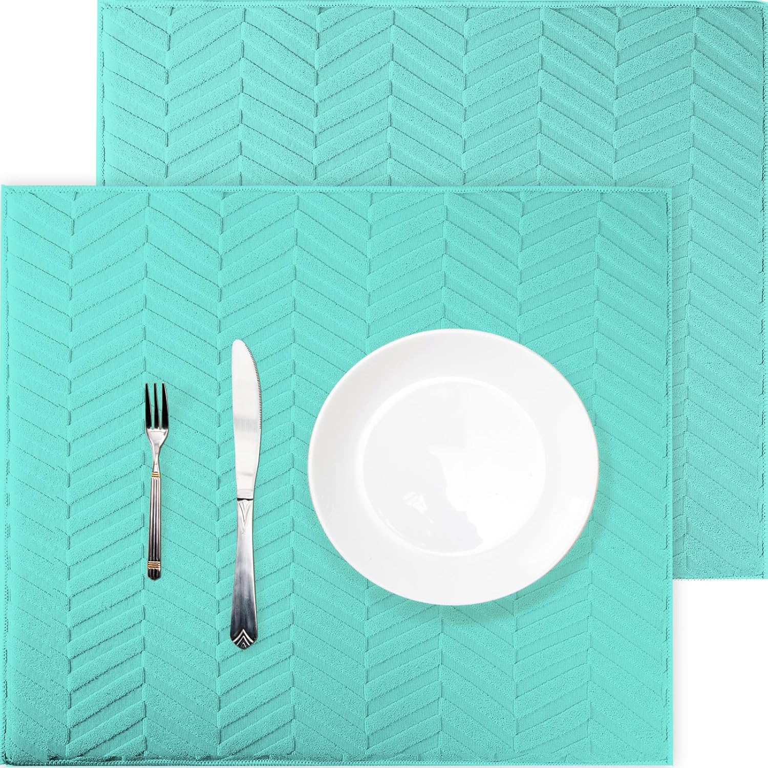 Amazon.com: KDIJET Dish Drying Mat 2 Pack XL Carbon Blue Twill Sculpted ...