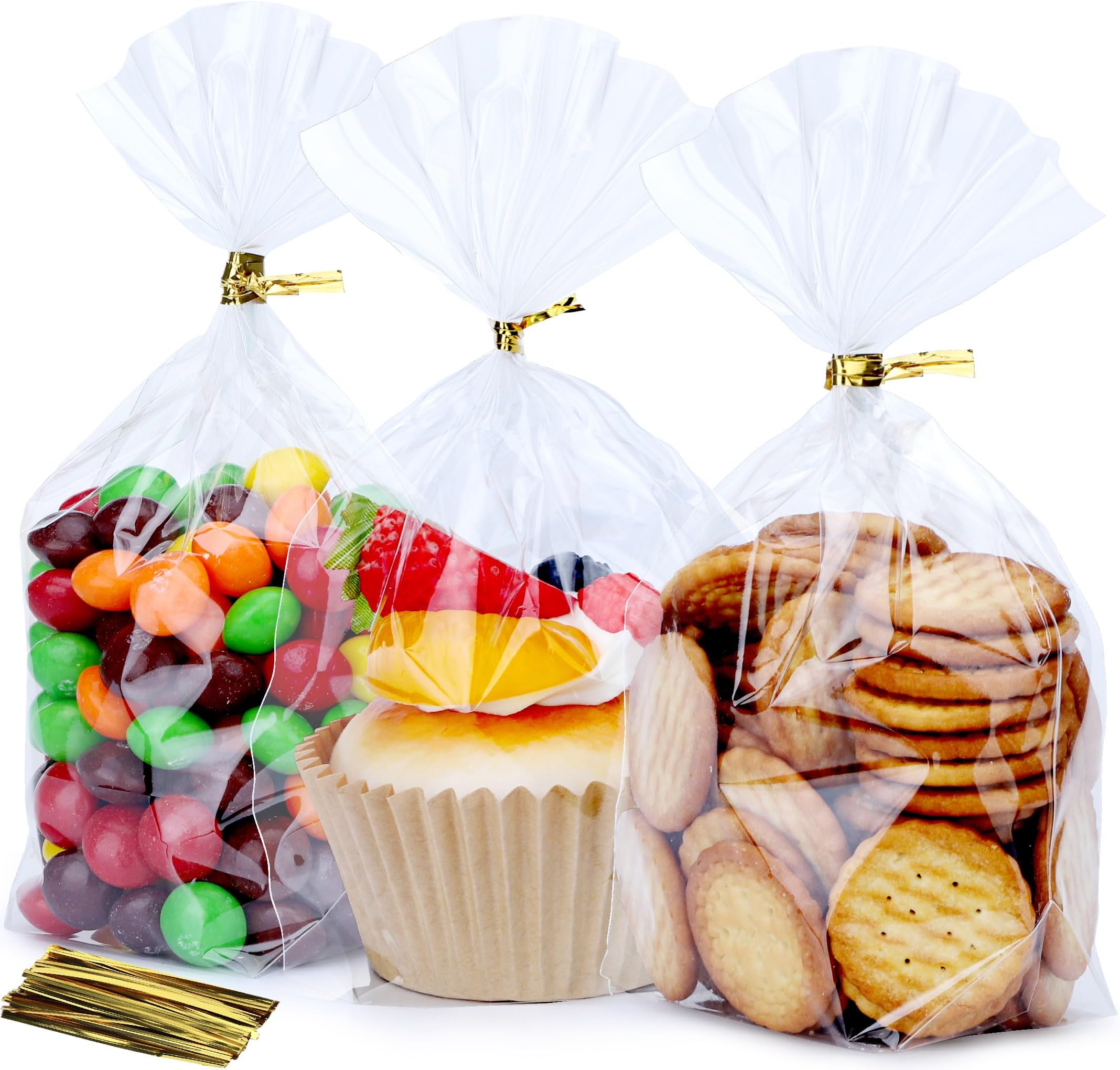 Amazon.com: ZIMCEMS 50Pcs 8X12 inch Bottom Gusset Bags Clear Cellophane ...