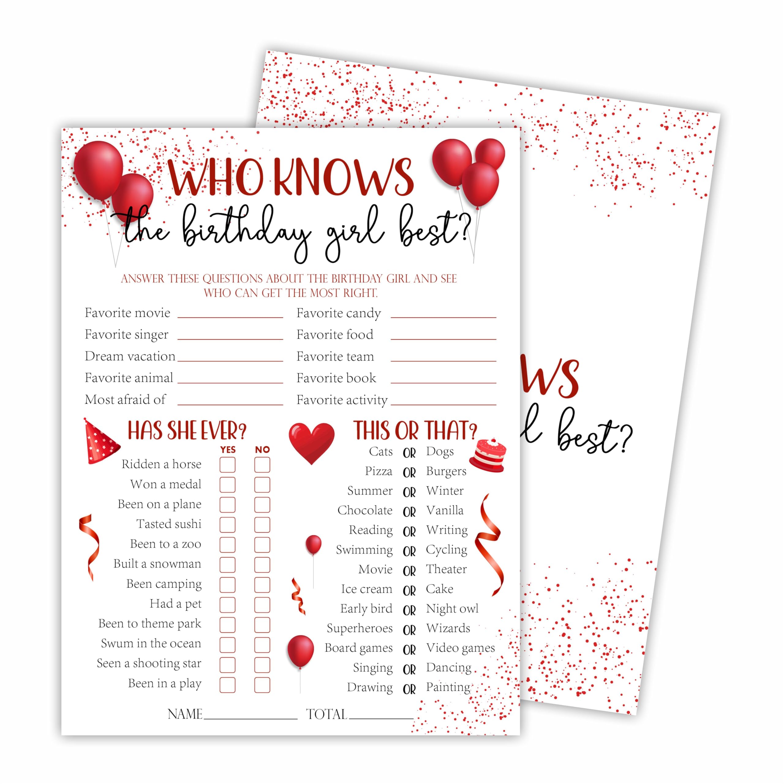 Amazon.com: 6"X8" Who Knows The Birthday Girl Best - Balloons ...