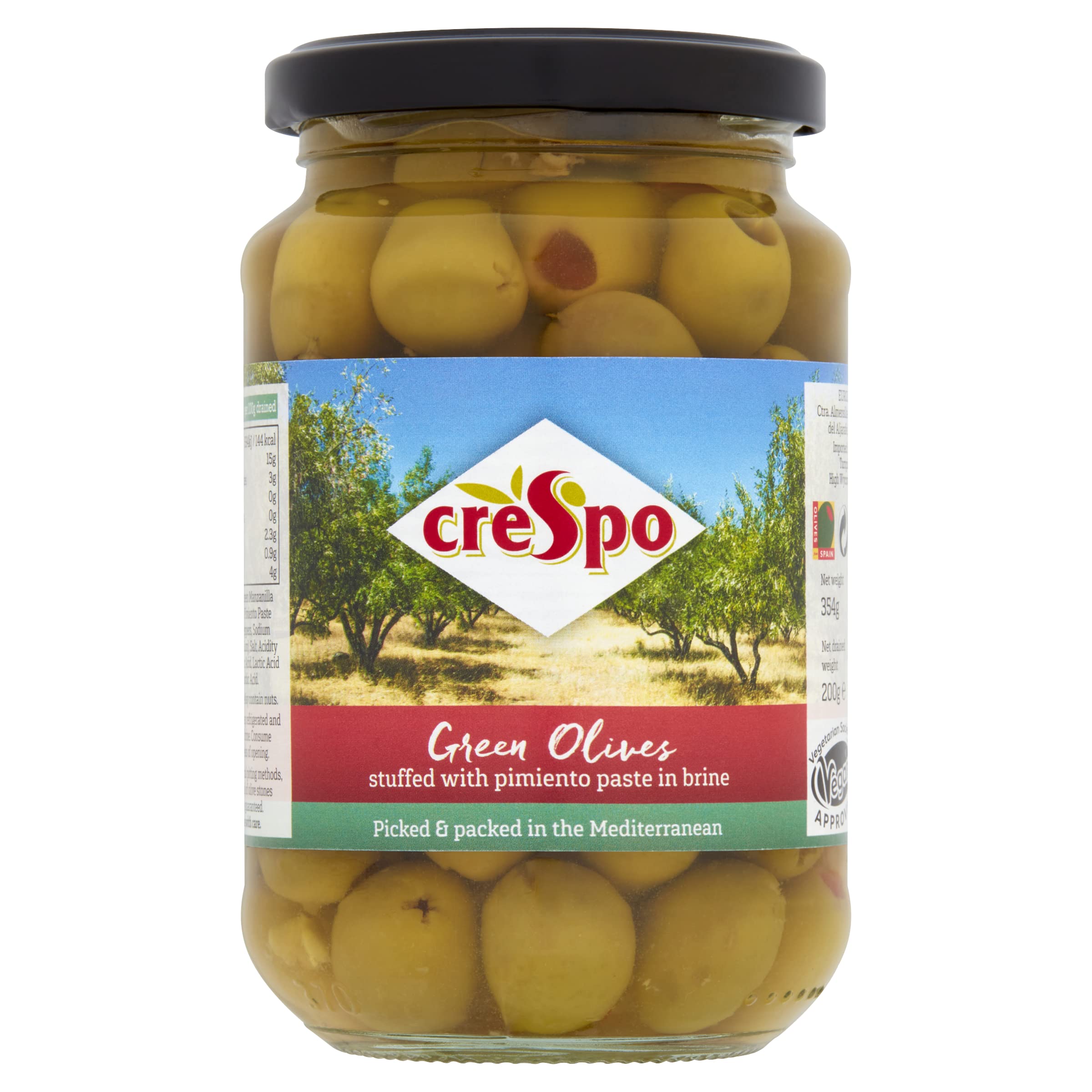 Crespo Green Olives Stuffed with Pimiento 354g (Pack of 8) : Amazon.co ...