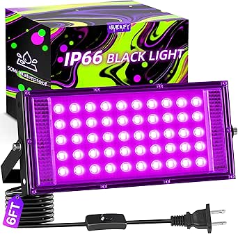 50W LED Black Light IP66 Waterproof, Outdoor Blacklight Flood Light ...