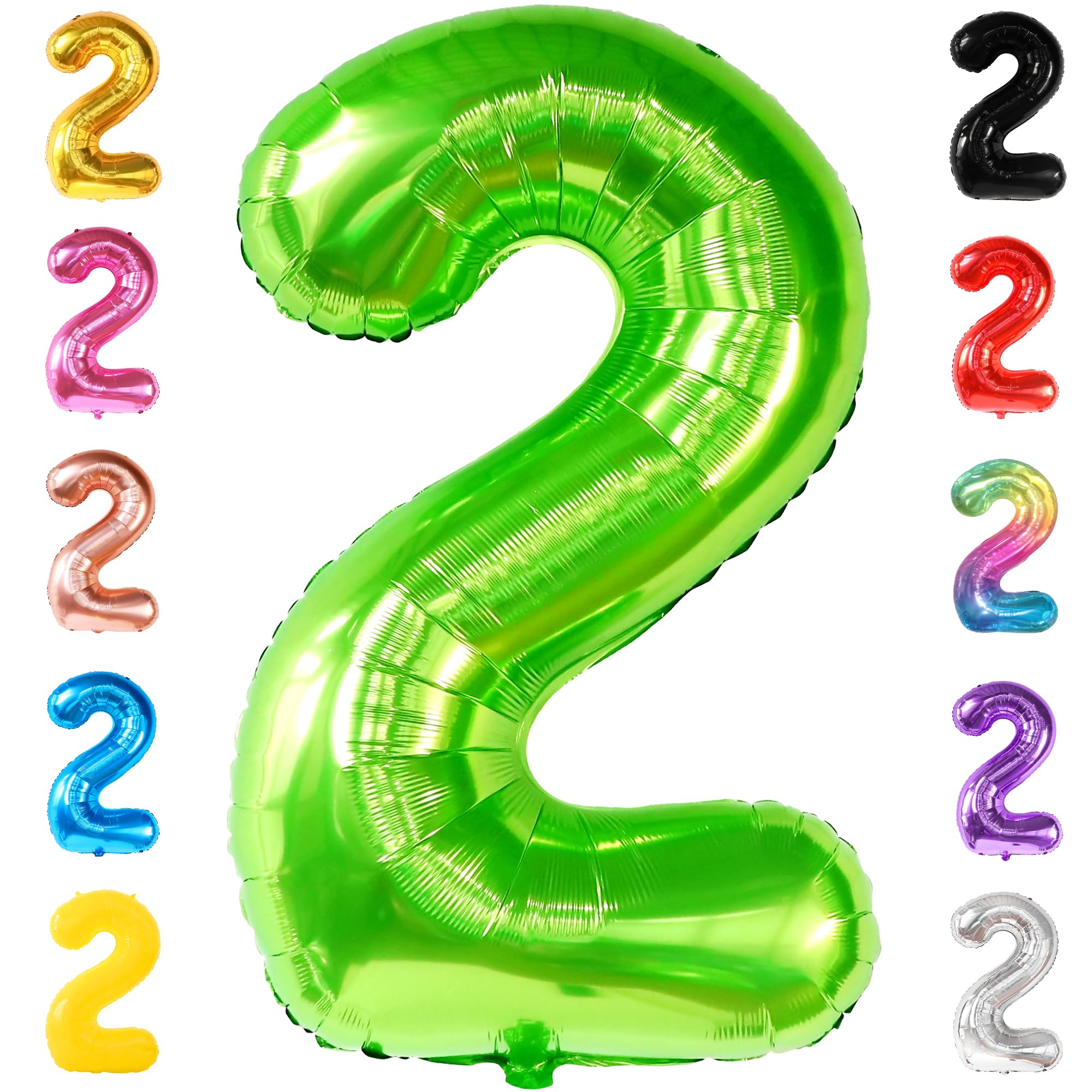 Snapklik.com : Light Green 2 Balloon Number - 40 Inch Green Number 2 ...