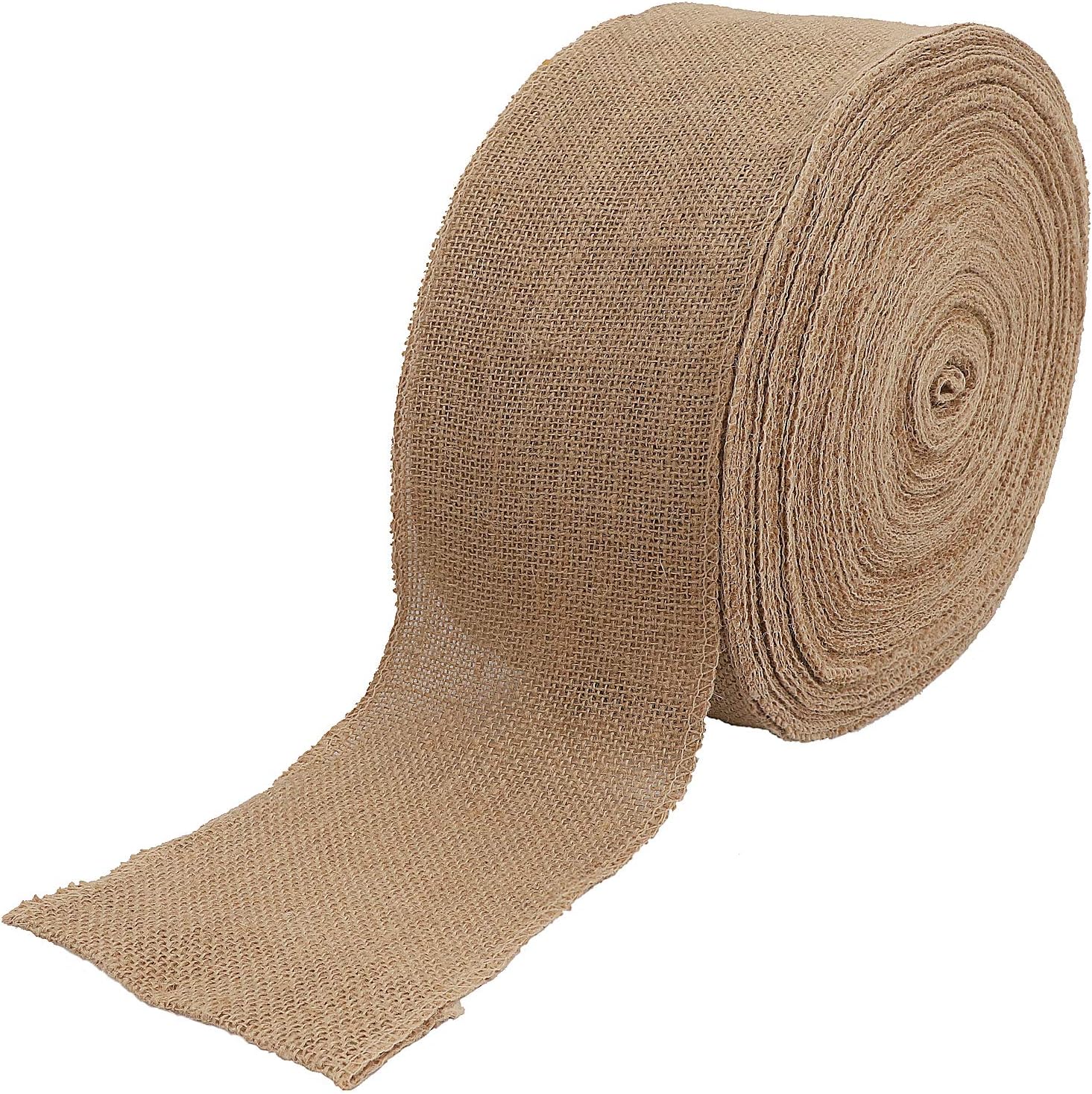 Amazon.com: MANCHAP 65 Yard 3 Inch Wide Burlap Ribbon, Natural Jute ...