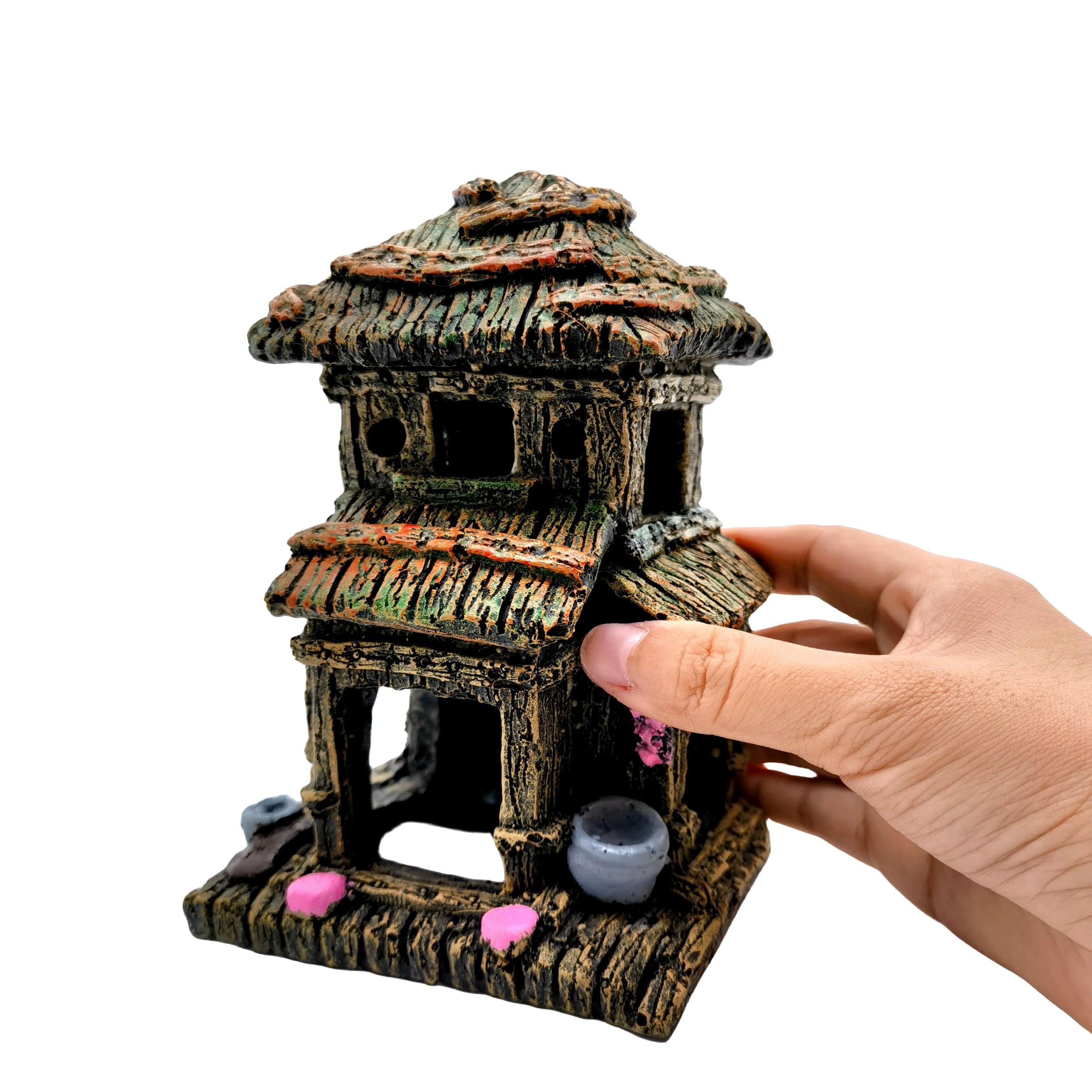 M2cbridge Aquarium Decorations Fish Hideout House Shelter Betta Cave ...