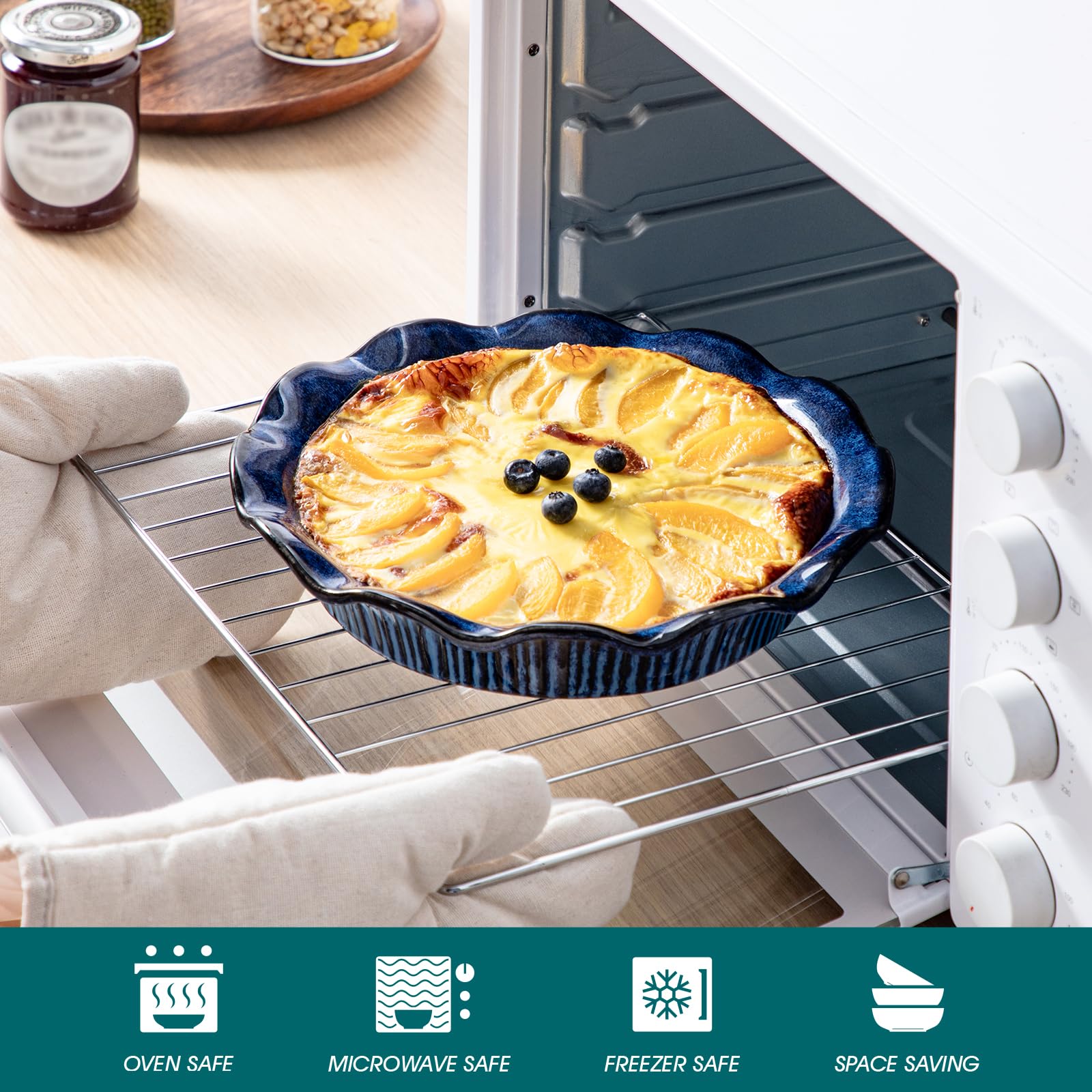 Snapklik.com : Vancasso Stern Ceramic Pie Pan For Baking, 9 Inch Pie ...