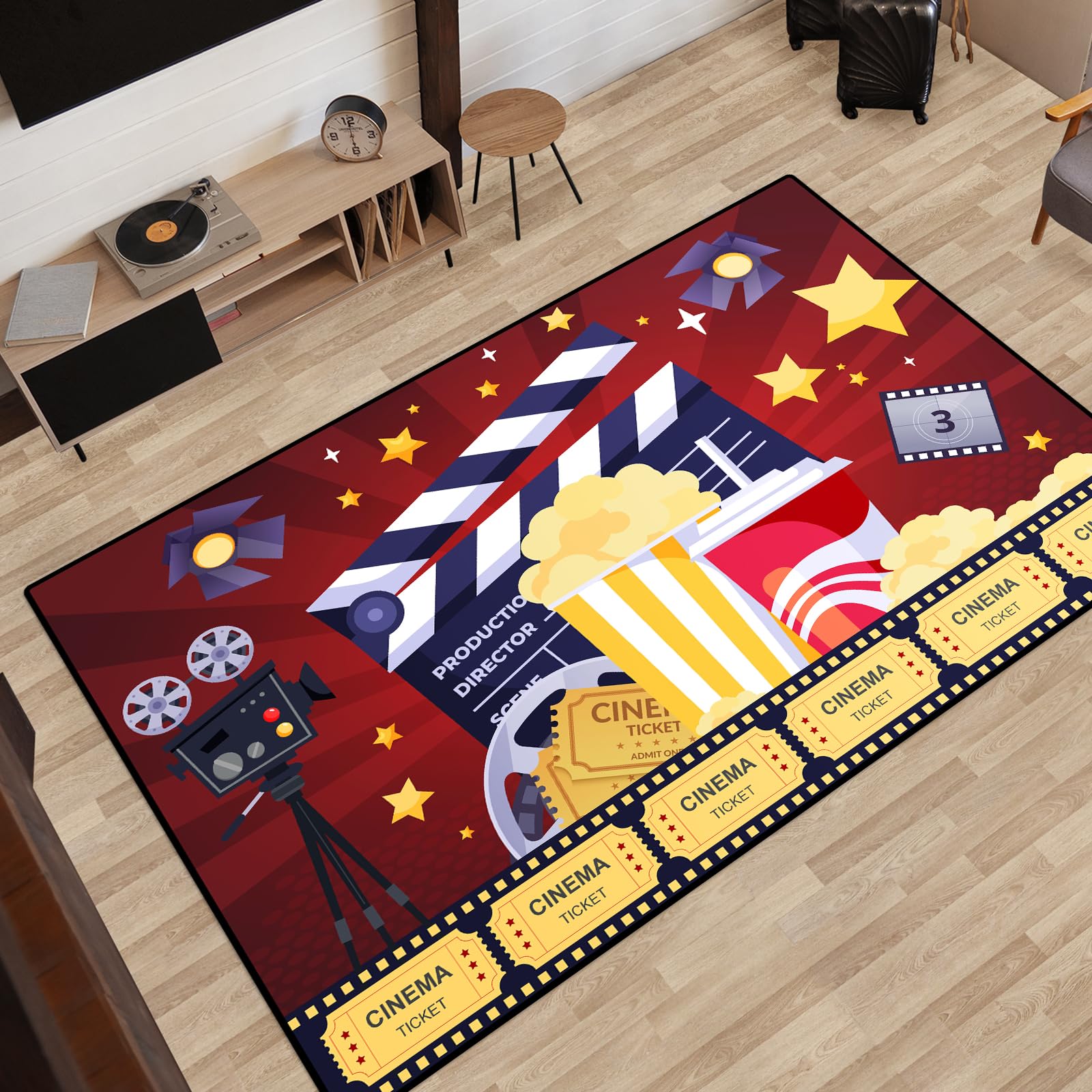 Amazon.com: Lacut Movie Area Rugs, Movie Night Home Theater Floor Mat ...