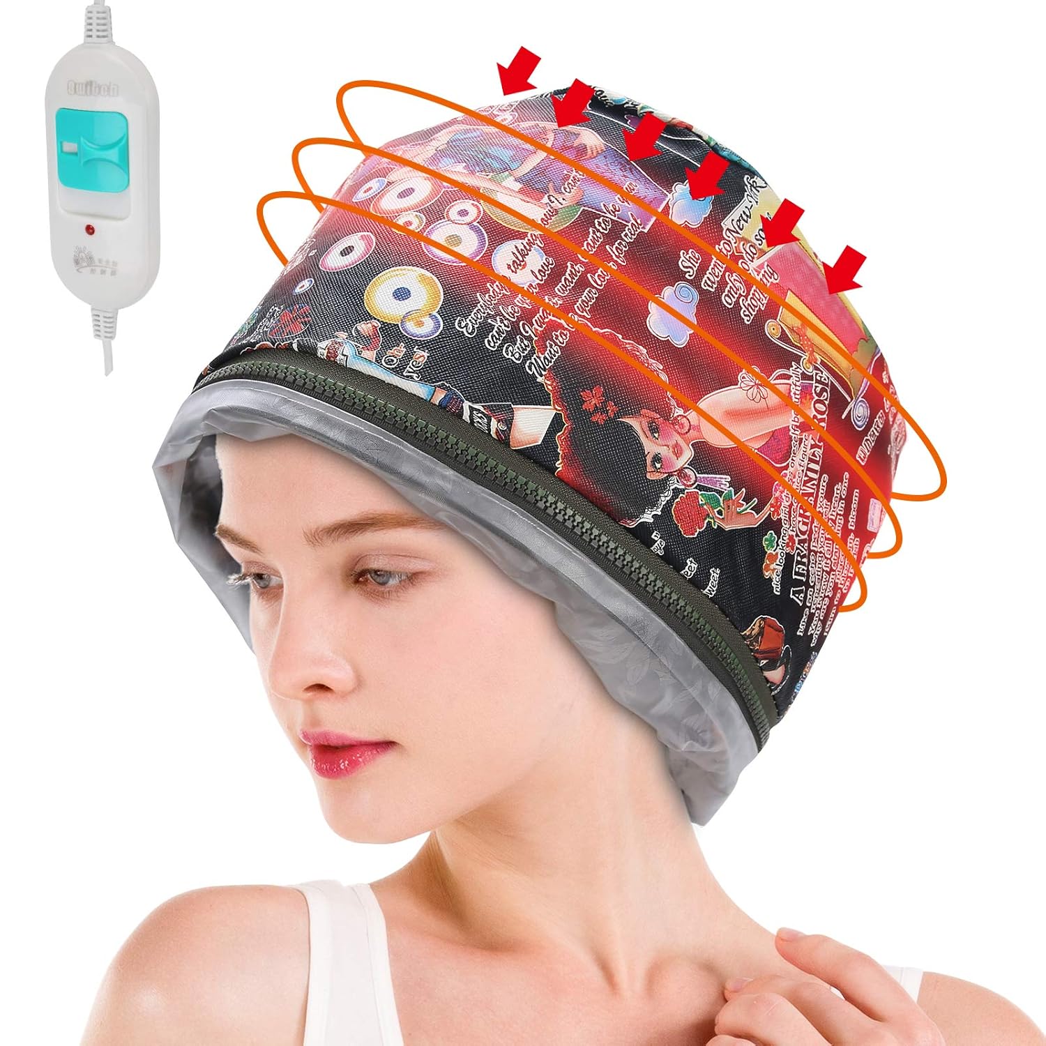 Amazon.com: Heating Cap For Deep Conditioning, 3 Gear Black Fashion ...