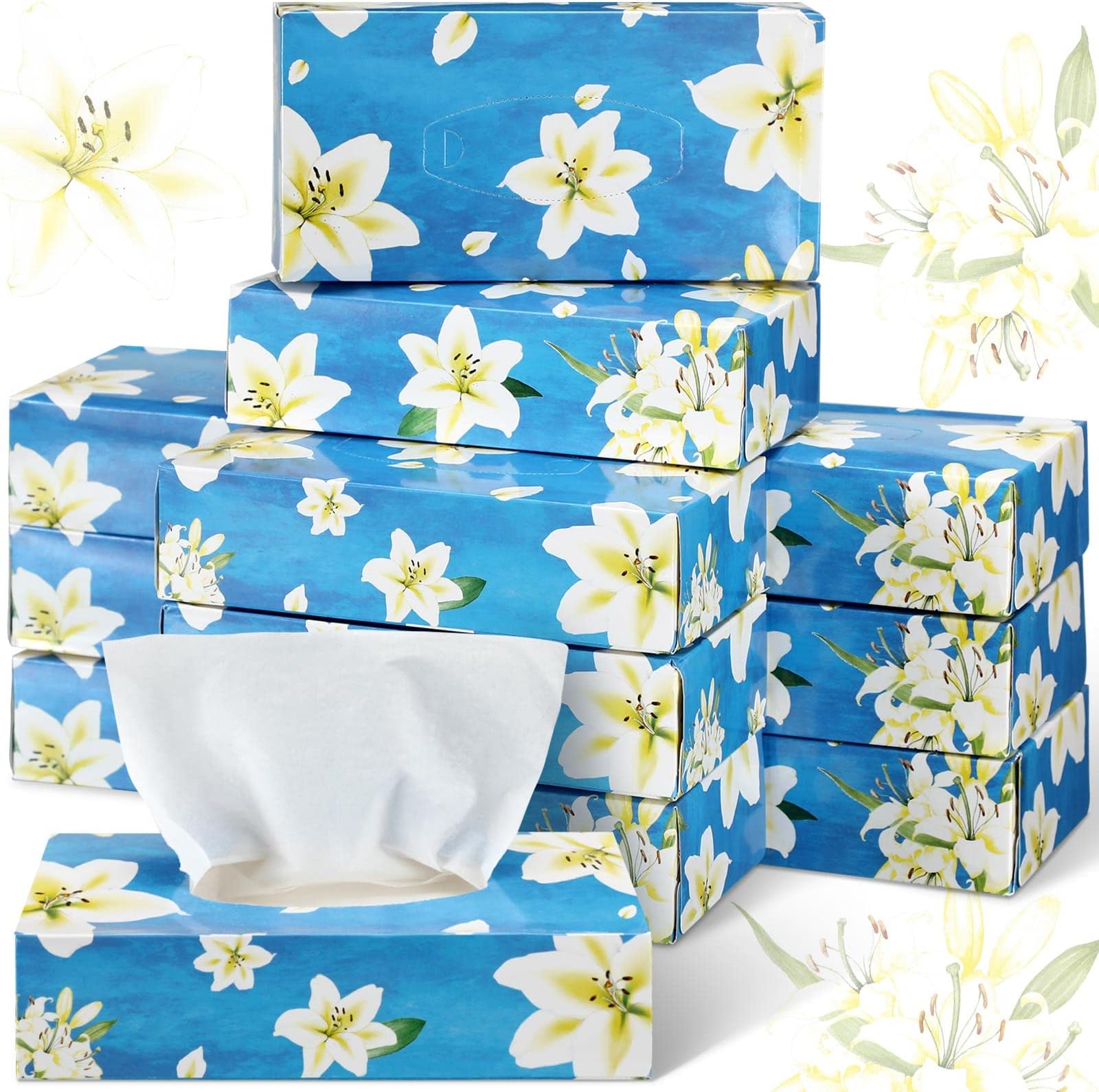 Amazon.com: 12 Packs 1560 Sheets Soft Facial Tissues Box 2 Ply 130 ...