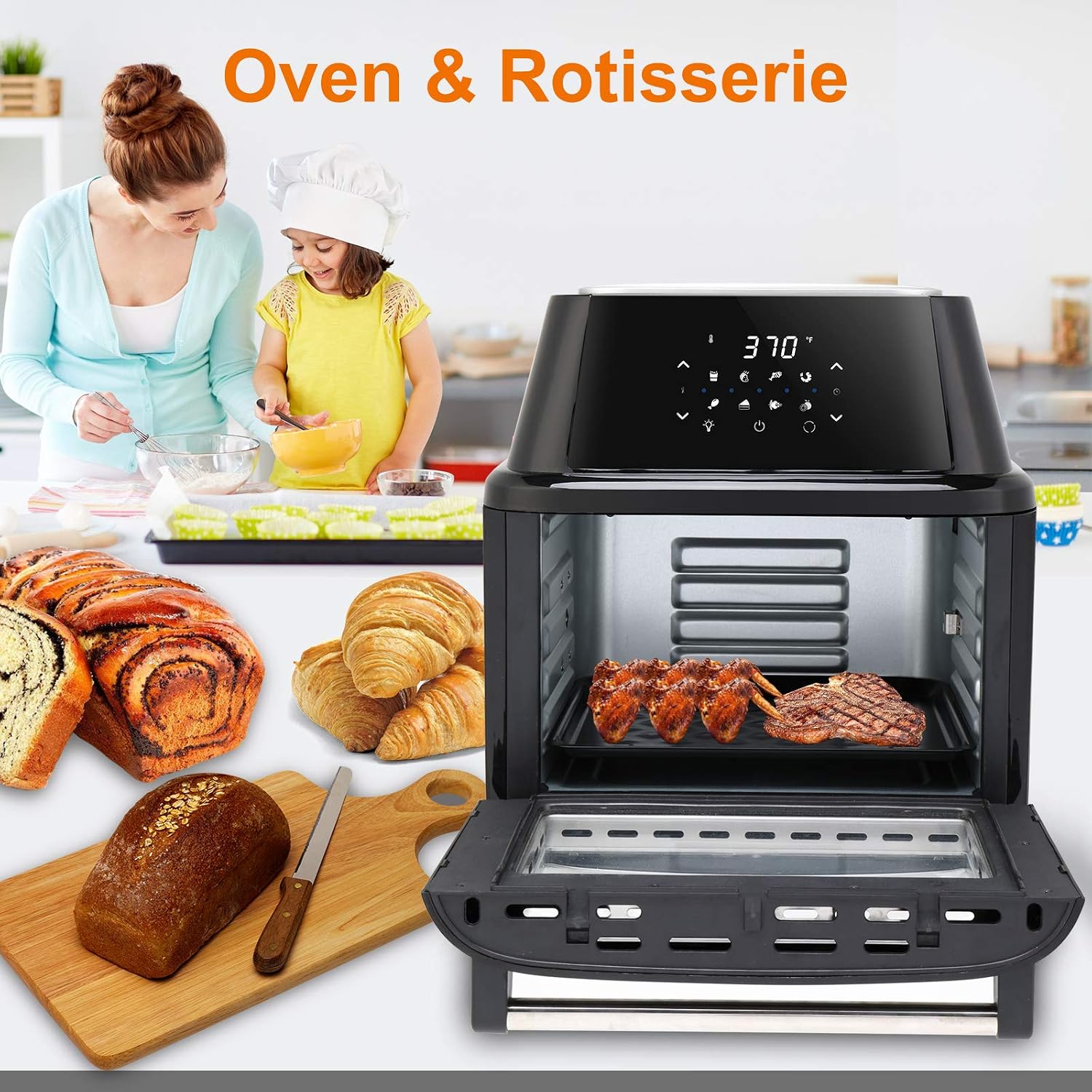 Buy Z ZTDM Air Fryer Oven with Rotisserie, 17 QT 8-in-1 Air Fryer ...