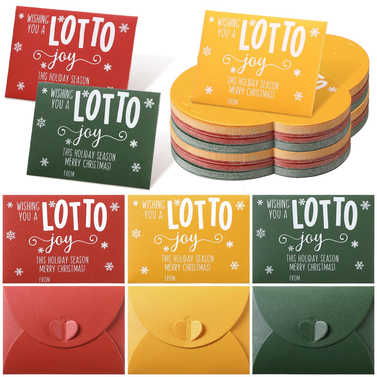 Amazon.com : TecUnite 60pcs Christmas Lottery Ticket Envelopes with ...