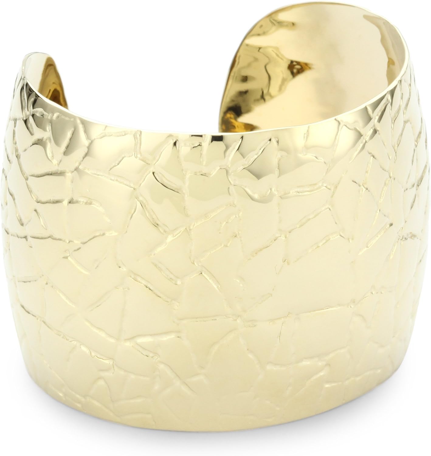 Amazon.com: GALA by Daniela Swaebe "Crocodile" Yellow Gold Wide Cuff ...