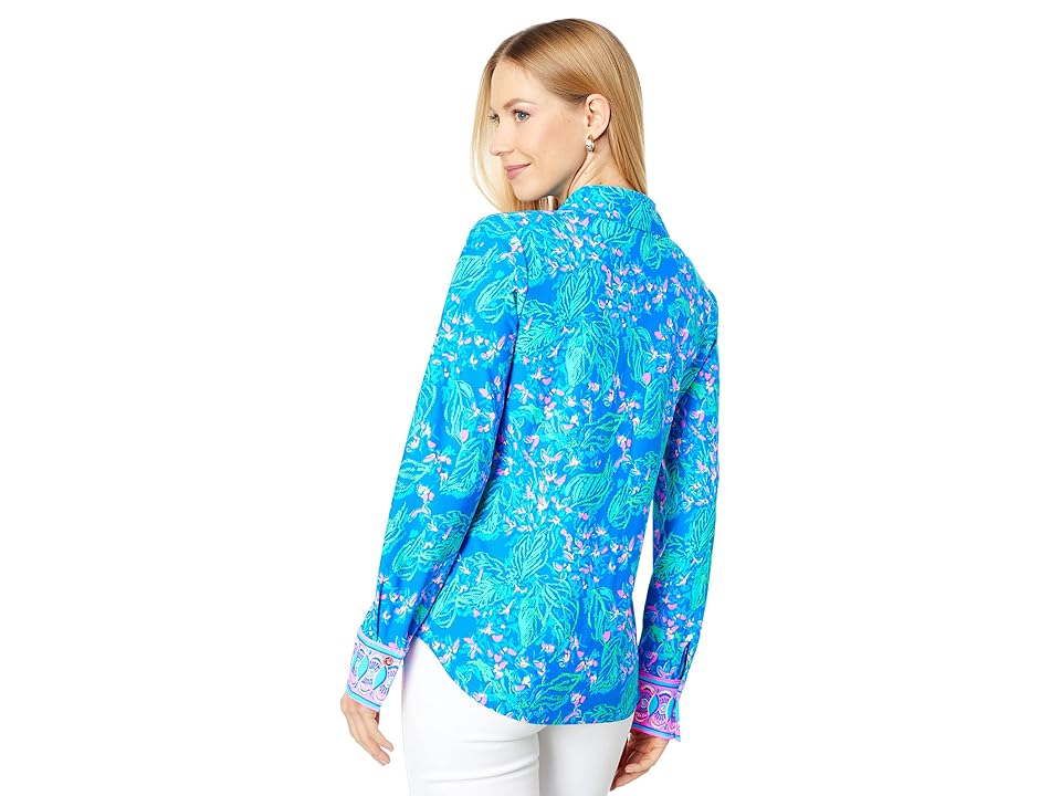 Lilly Pulitzer Marlena Upf 50+ Button-Down (Eclipse Blue Serenade In ...