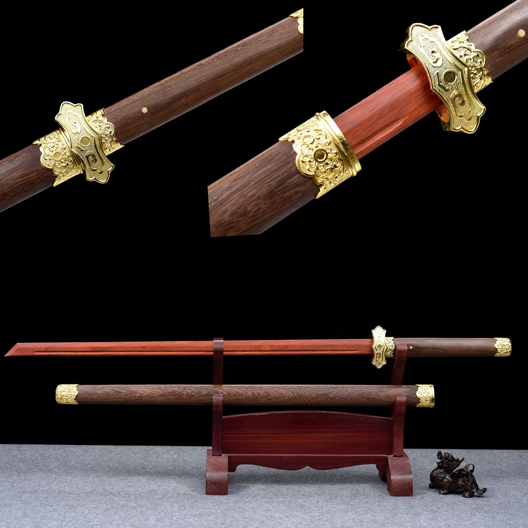 Buy YAO TIAN Handmade Wooden Chinese Tang Dao,99Cm Natural Mahogany ...