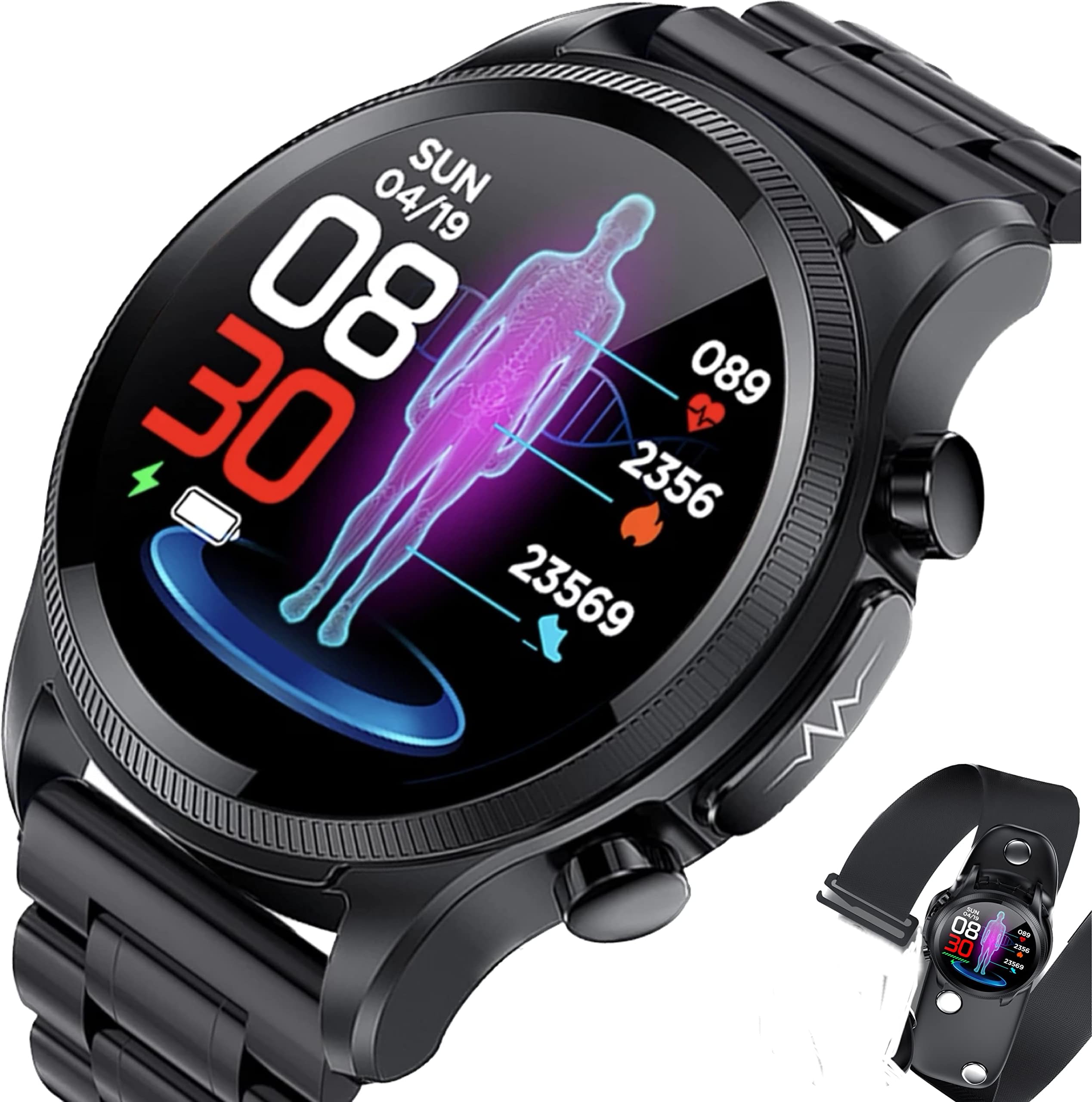 susnov tech Smartwatch Alta Precision Salud, ECG,Oxigeno, Glucosa ...